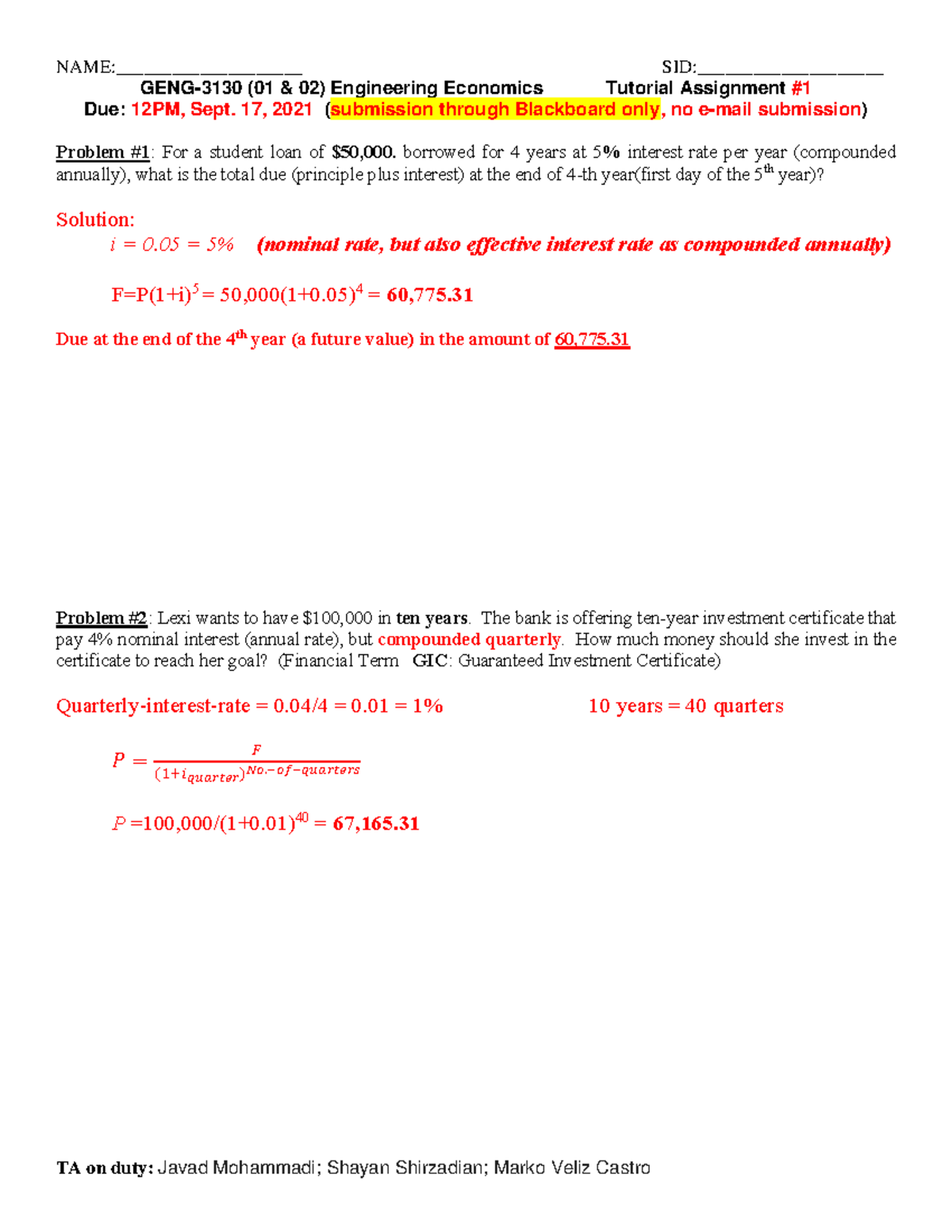Tutorial-1-solution - Tutorial-1-solution Q1-Q4 - 85 313 - U of W - Studocu