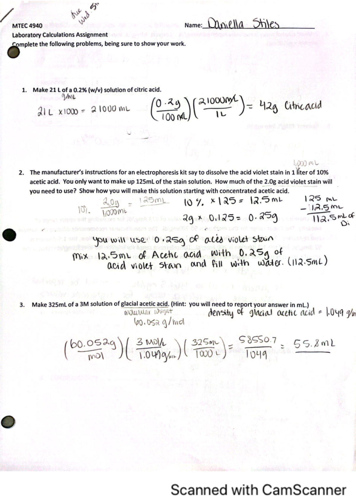 Clinical Analysis Math WS - MTEC 4940 - Studocu