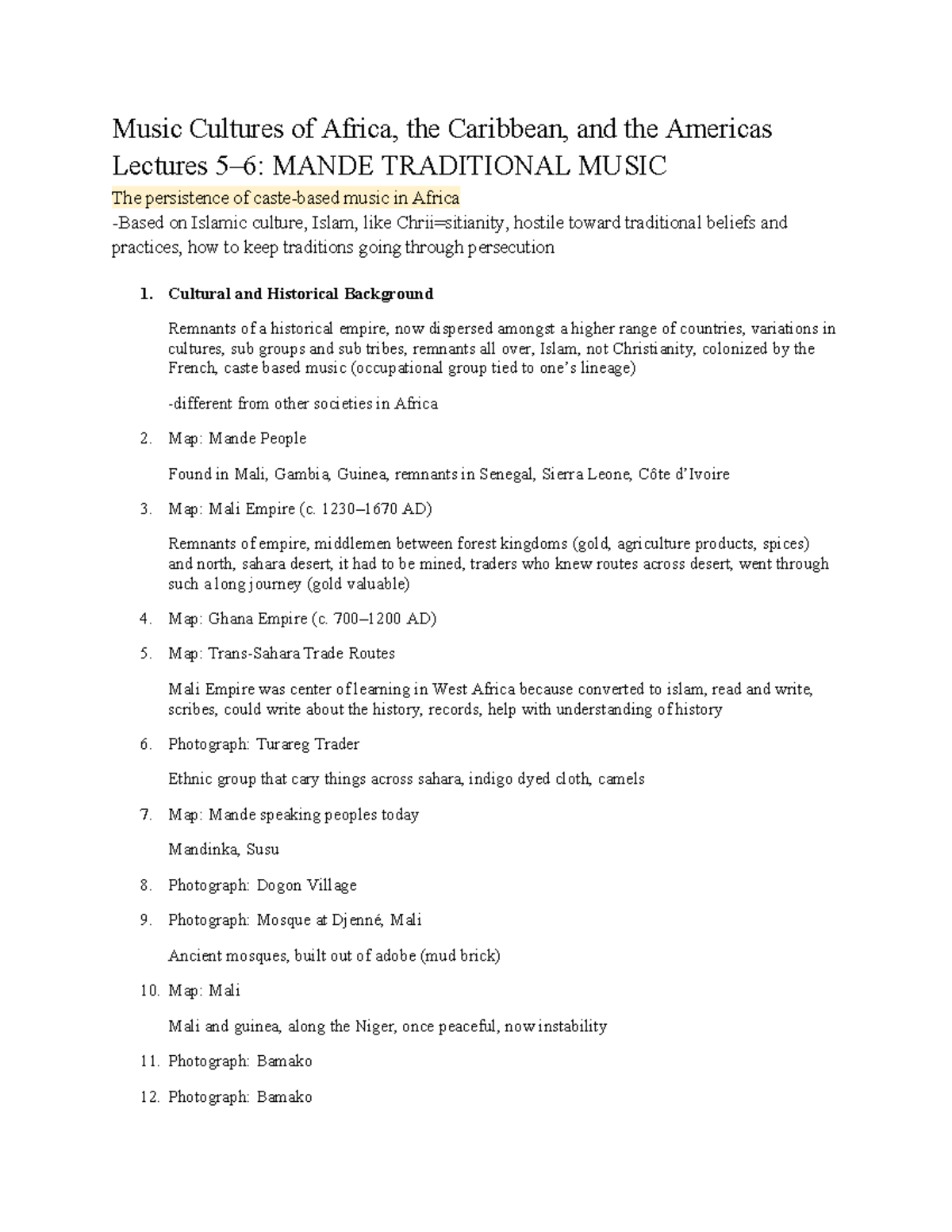 0907 Mande Traditional Music - Music Cultures of Africa, the Caribbean ...