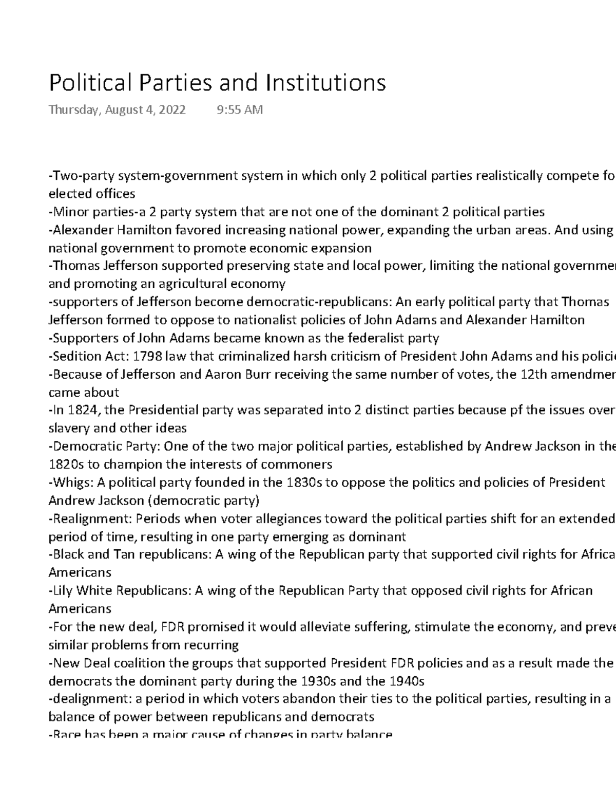 Political Parties and Institutions -Two-party system-government system ...