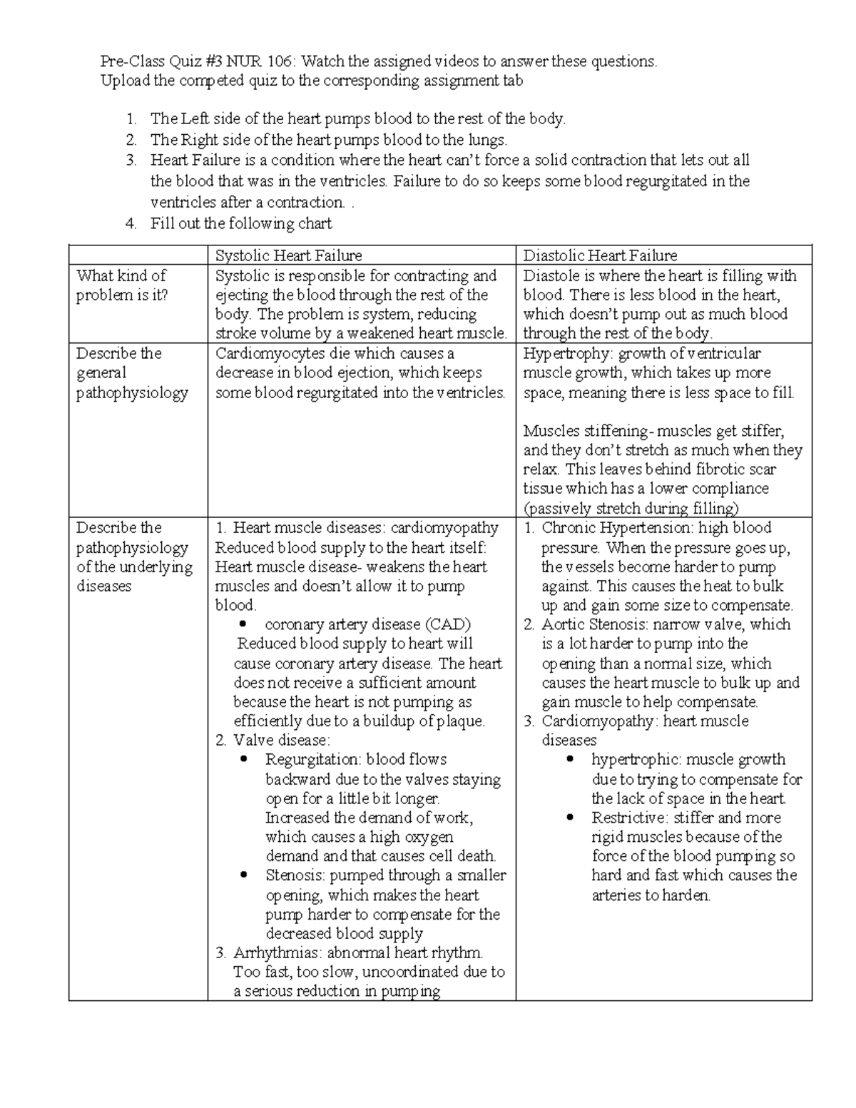 Pre-Class Quiz #3- HF- Student - Pre-Class Quiz #3 NUR 106: Watch the ...