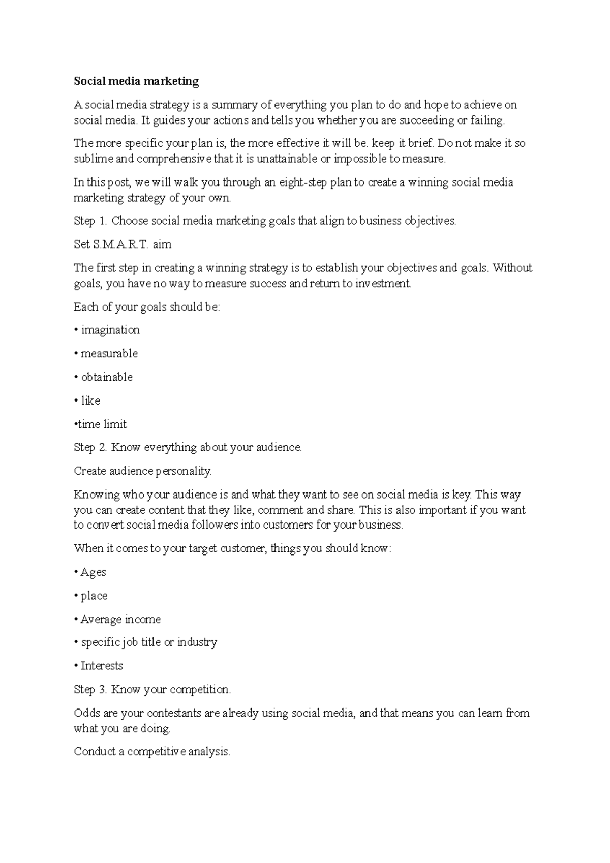 Social media marketing p - Social media marketing A social media ...