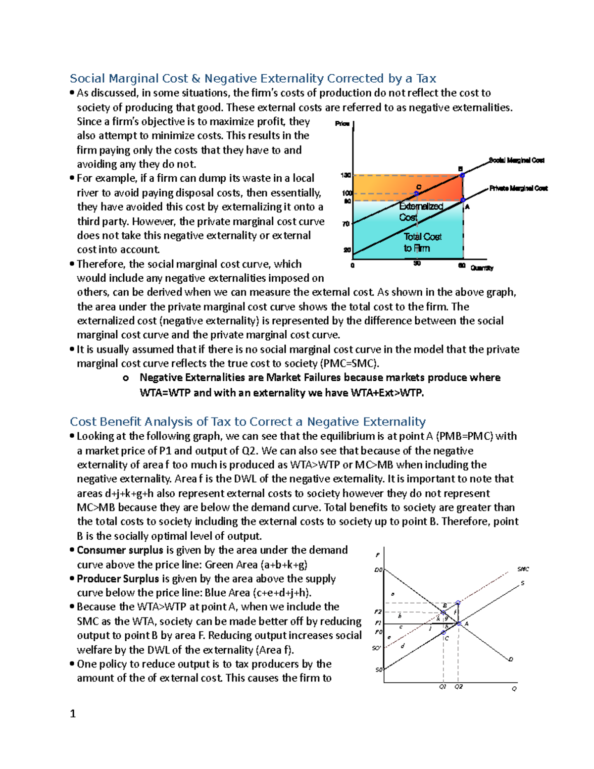 8. Negative Externalities Corrected by Tax - Social Marginal Cost ...