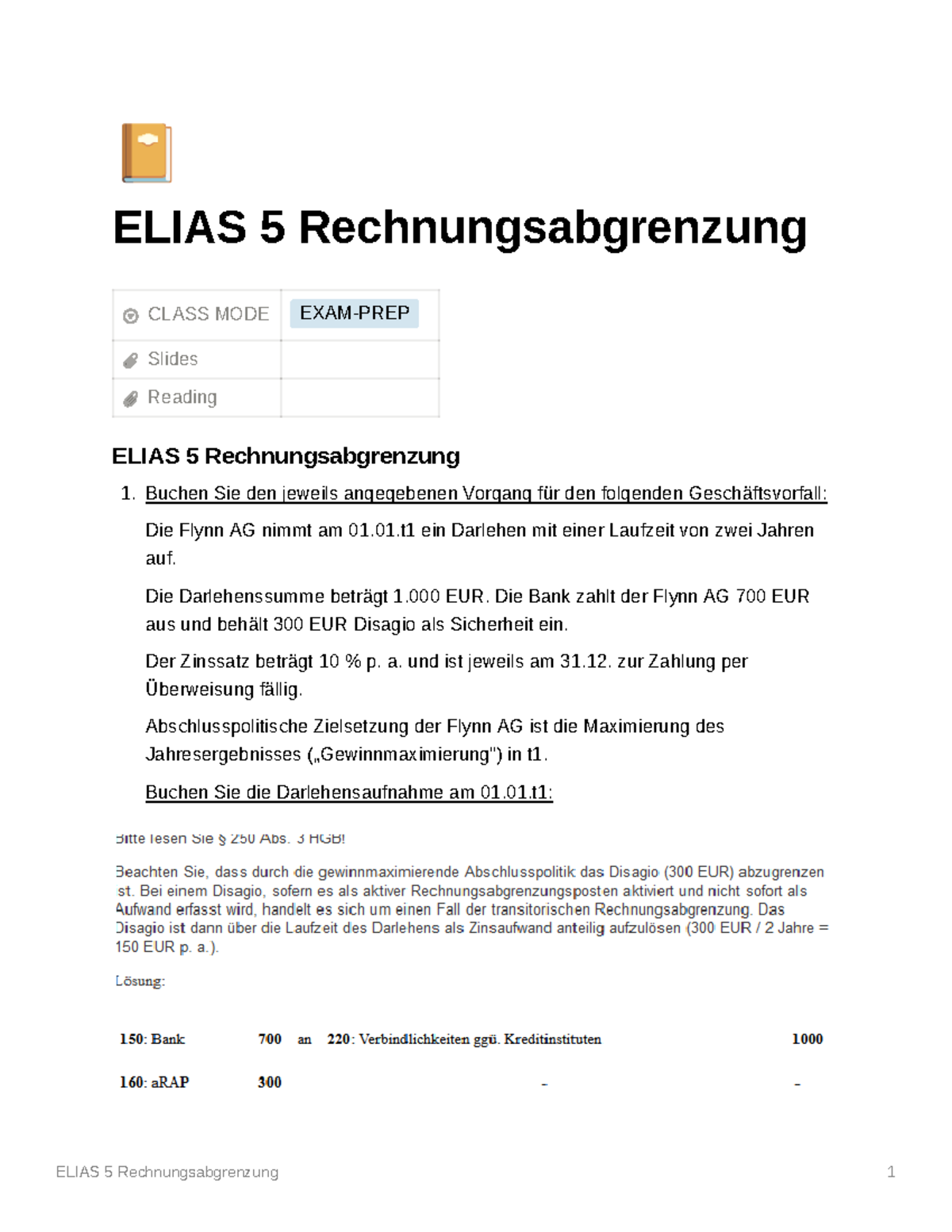 Elias 5 Rechnungsabgrenzung - Â ELIAS 5 Rechnungsabgrenzung CLASS MODE EXAM-PREP Slides Reading ...