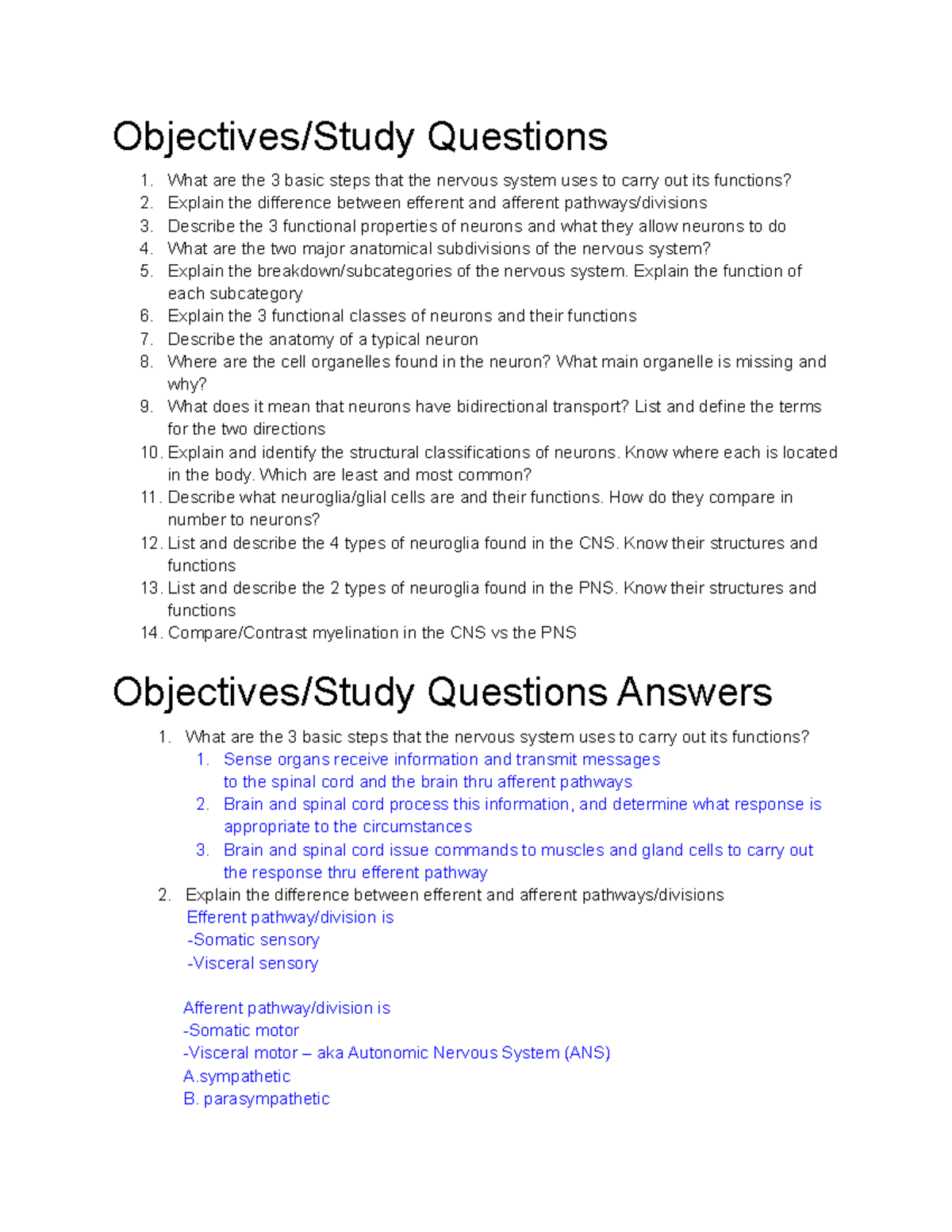 Lecture 8 Study Guide with Answers - Objectives/Study Questions What ...