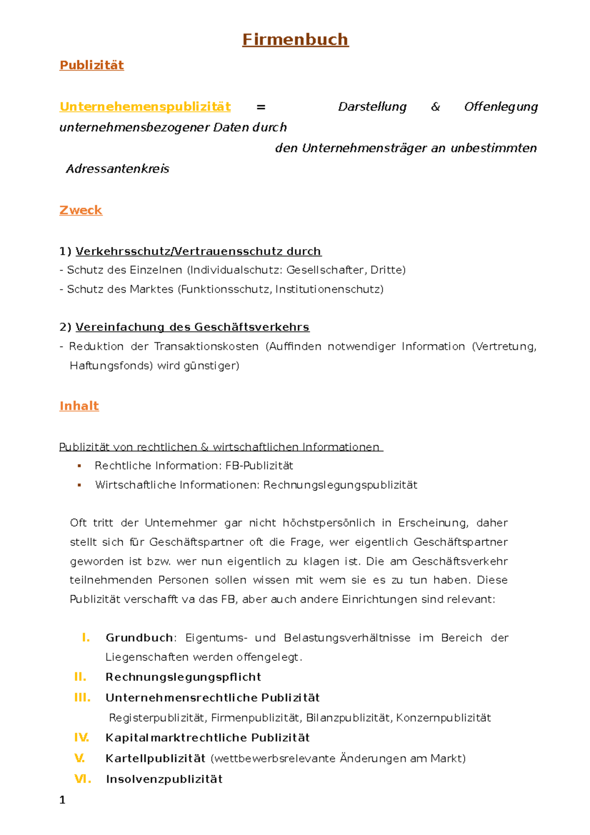 Firmenbuch - Gesellschaftsrecht - Firmenbuch Publizität ...