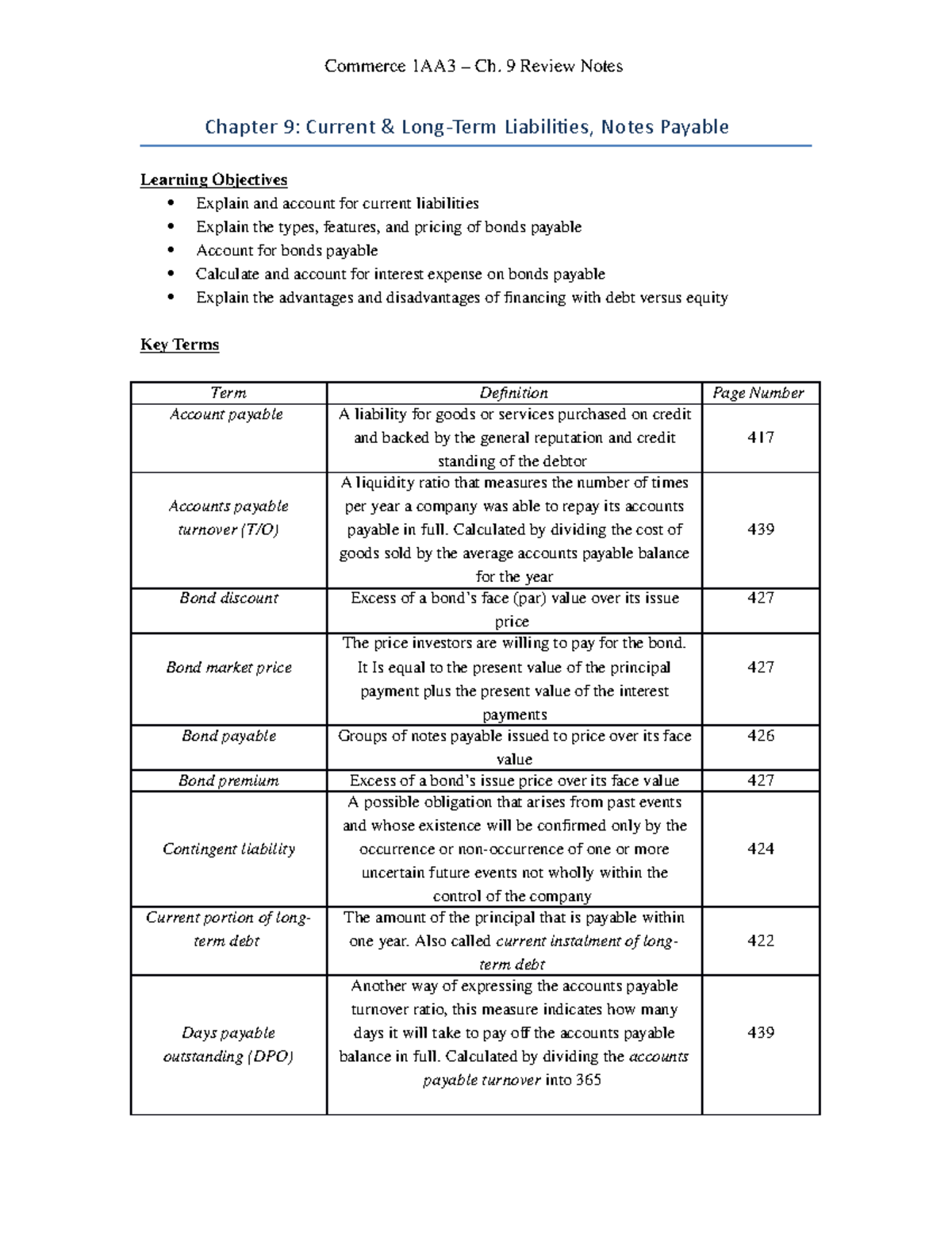 Docx - CHapter 9: Current & Long-term liabilities - Chapter 9: Current ...