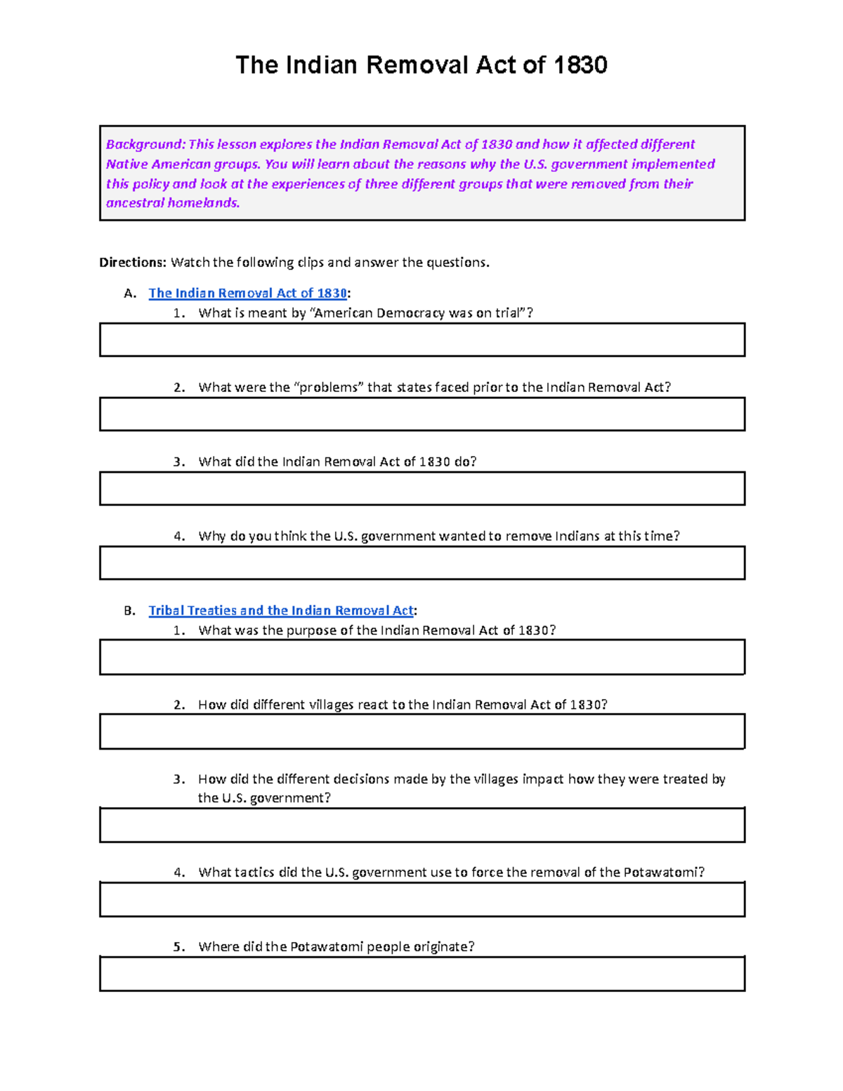Indian Removal Act of 1830 - The Indian Removal Act of 1830 Background ...