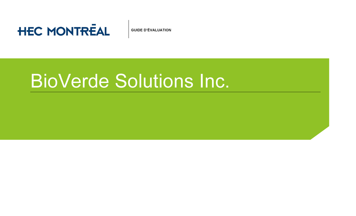 Guide V2024 - BioVerde Solutions Inc. BioVerde Solutions Inc ...