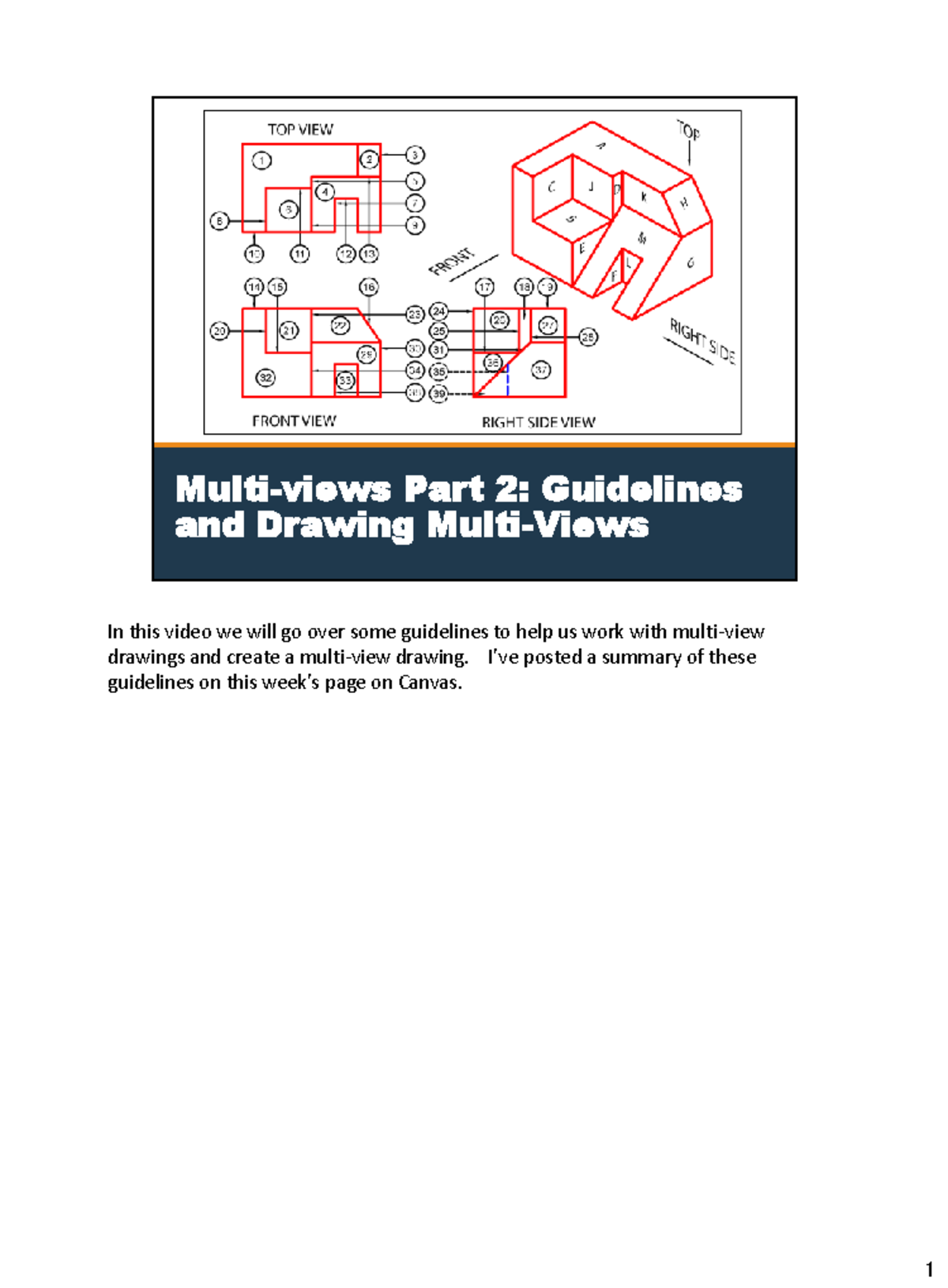 Multi-views Part 2 Guidelines and Drawing Multi-views 2020-21 - Multi ...