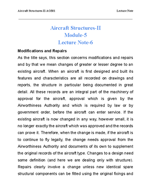 Aircraft Structures-II Module 2 Lecture Note 2 - Aircraft Structures-II Module- Lecture Note ...