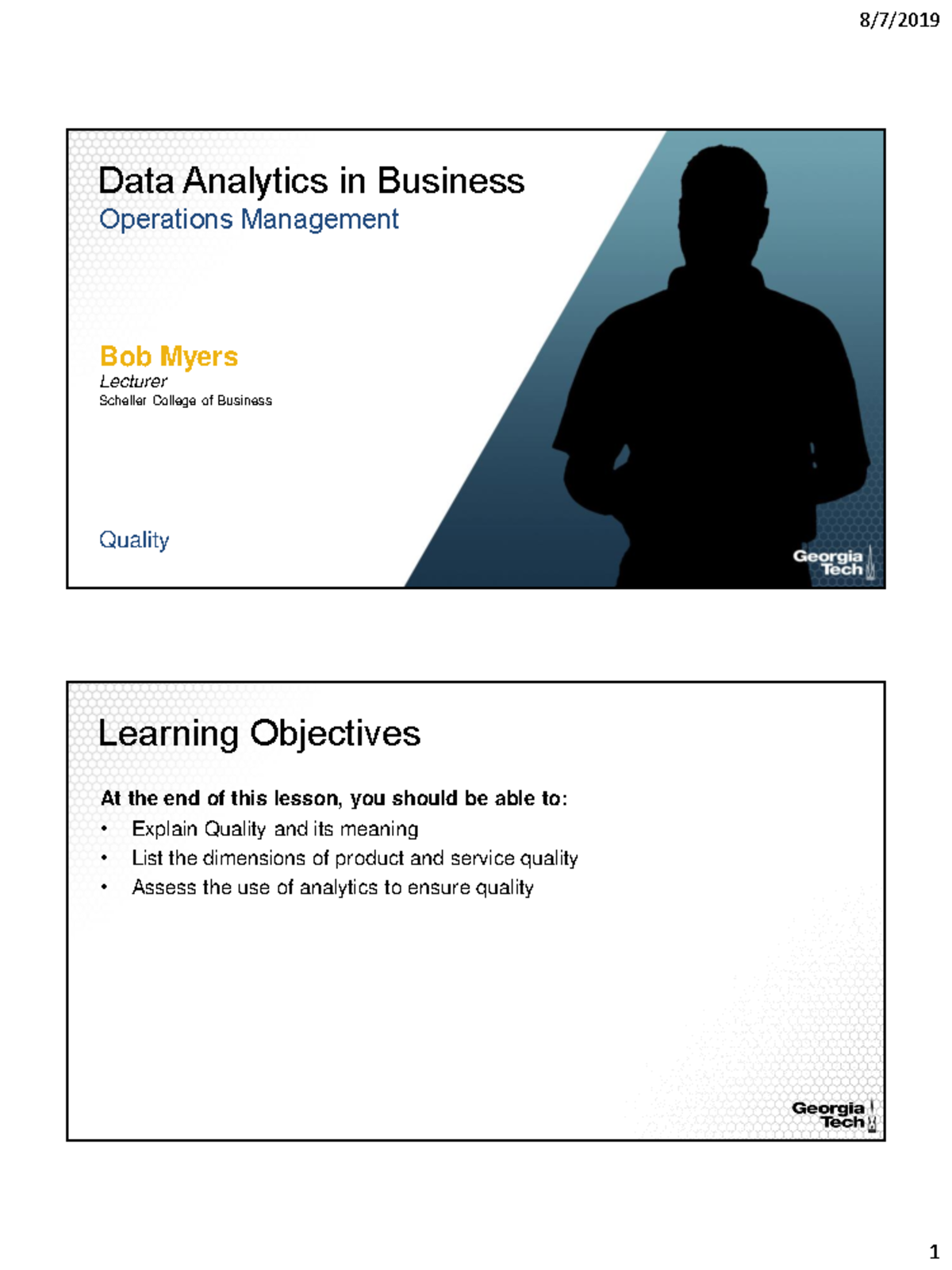 Module 13 Lecture Slides 1-2-7 - Data Analytics in Business Operations ...