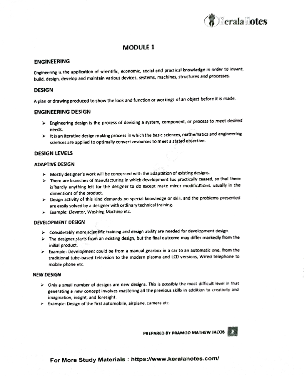 DE Module 1 - MODULE ENGINEERING Engineering is the application of seie ...
