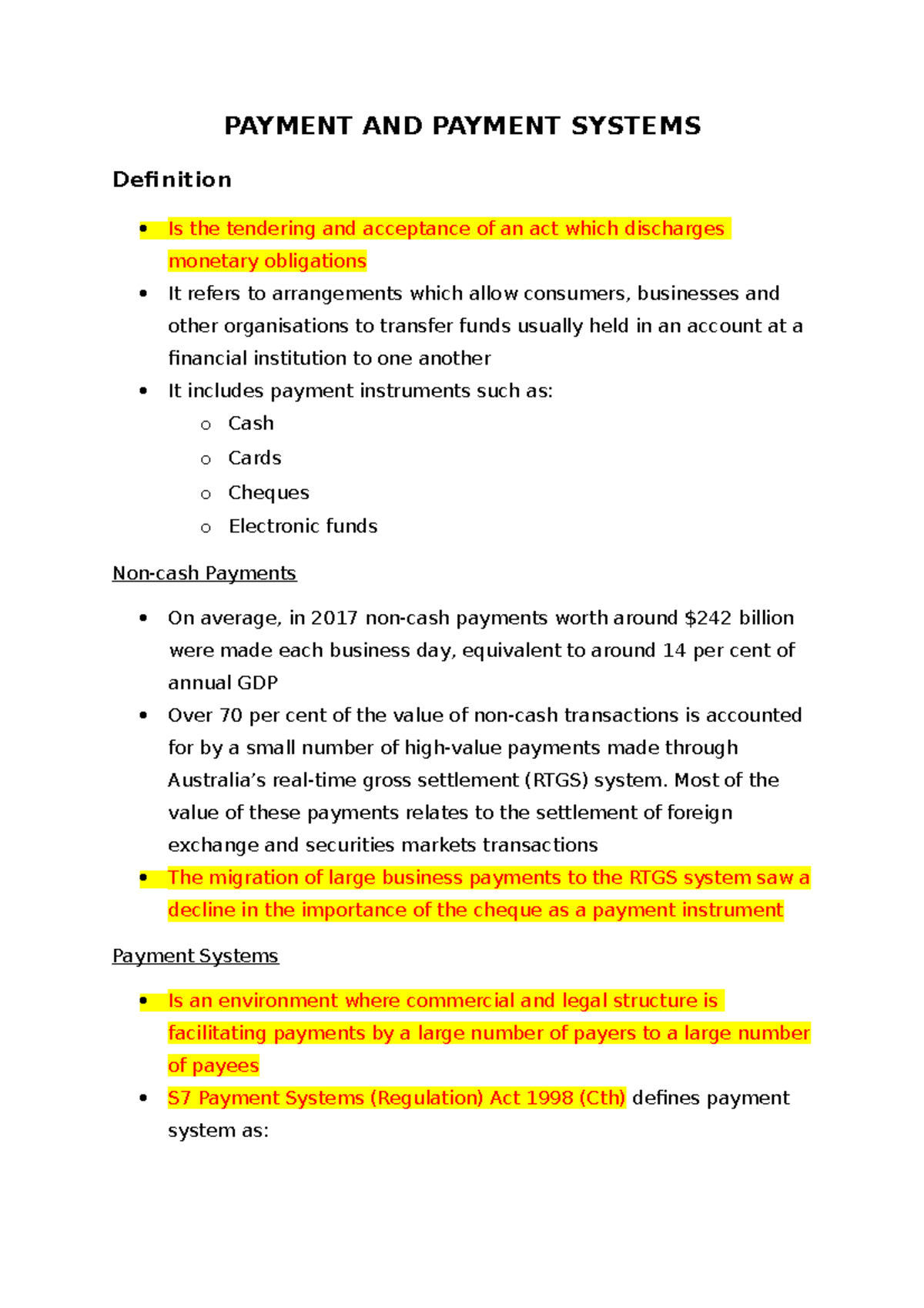 5 Payment Systems - Exam notes - PAYMENT AND PAYMENT SYSTEMS Definition ...