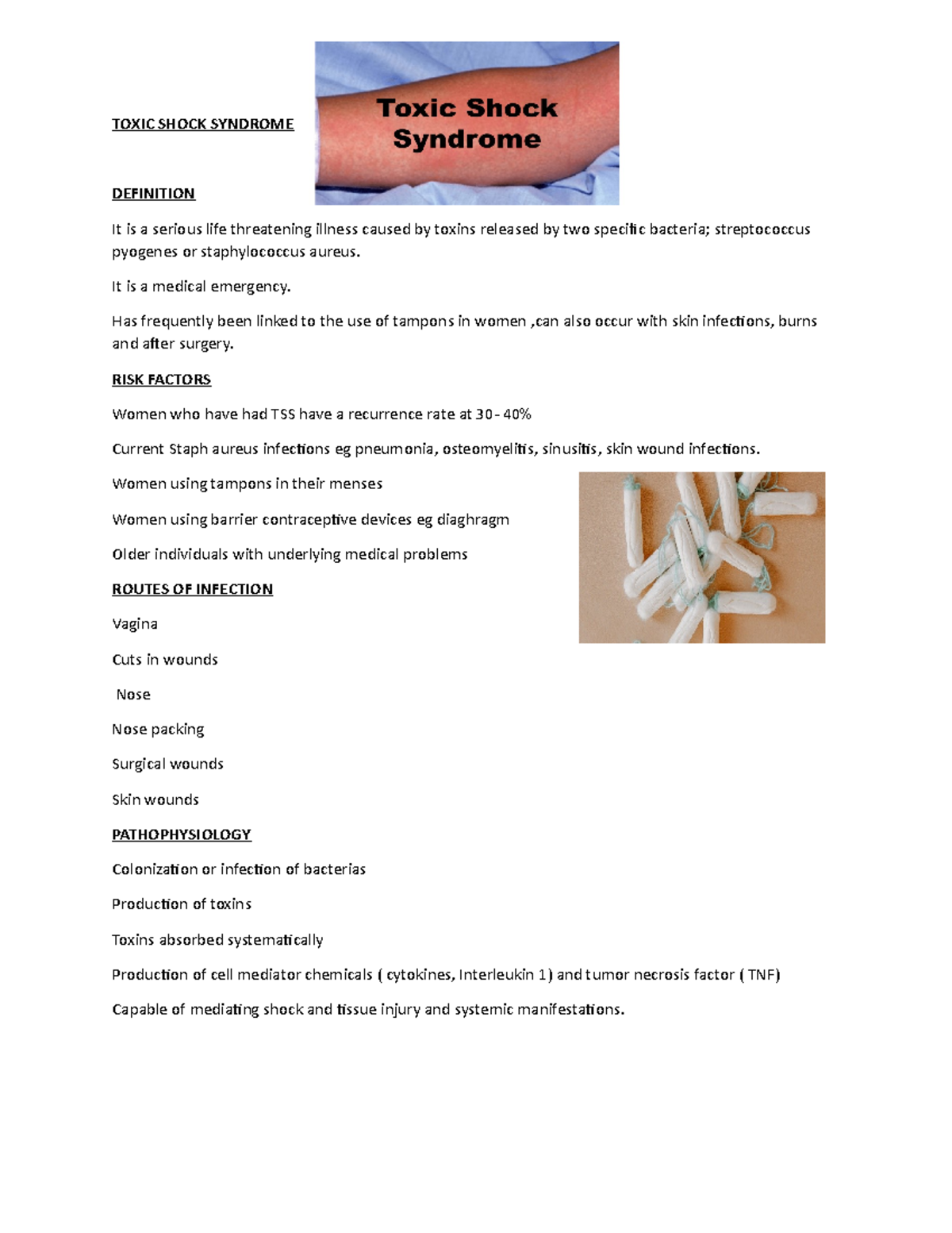 Toxic Shock Syndrome - dermatology - TOXIC SHOCK SYNDROME DEFINITION It ...