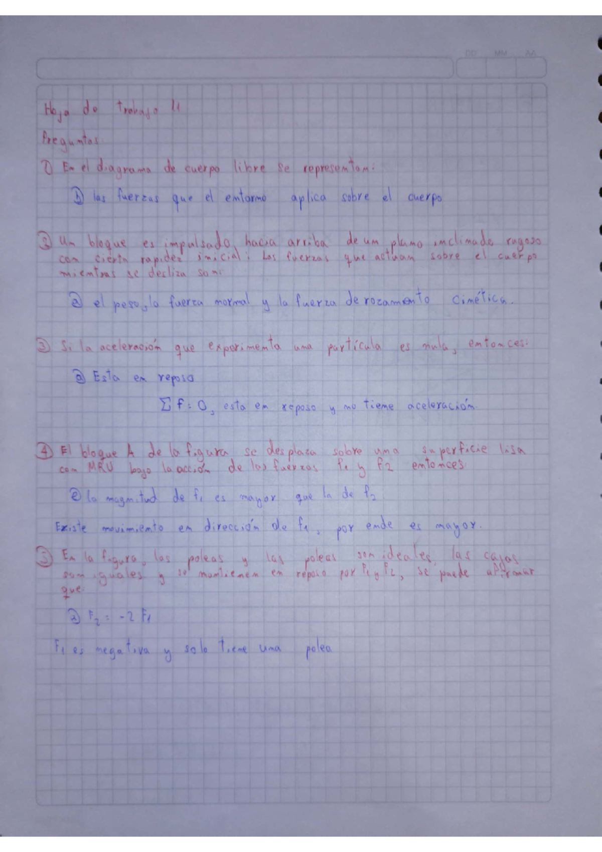 Hoja de trabajo 11 - Física General I - Studocu