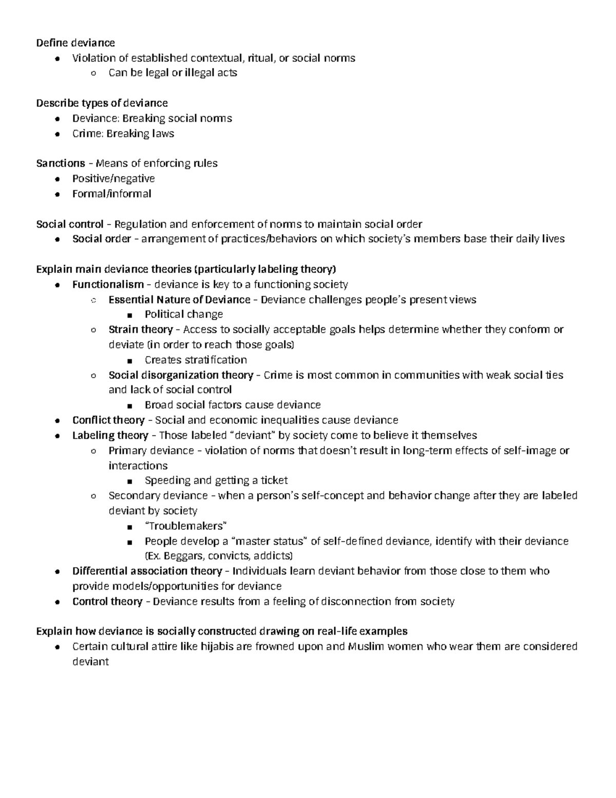 SOC - CH. 7 Deviance, Crime, Social Control - Define deviance Violation ...