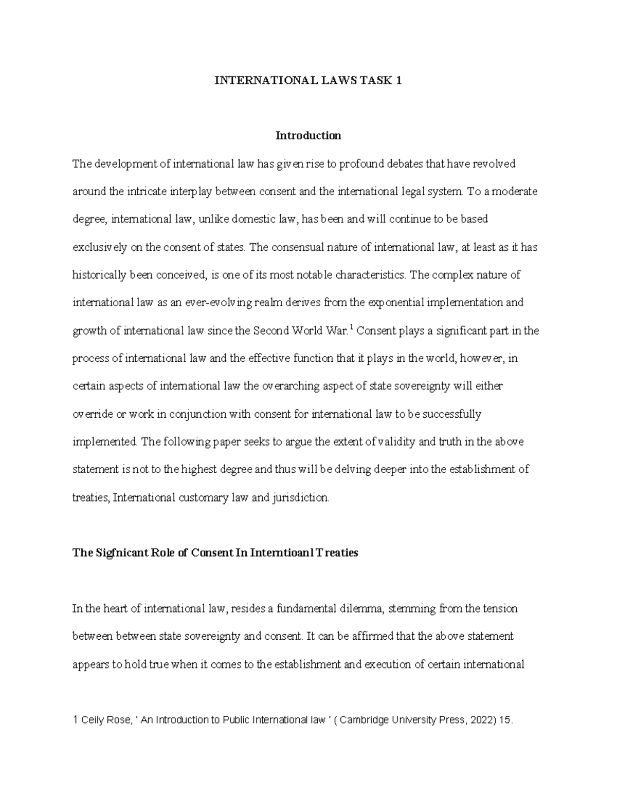 International LAWS - INTERNATIONAL LAWS TASK 1 Introduction The ...