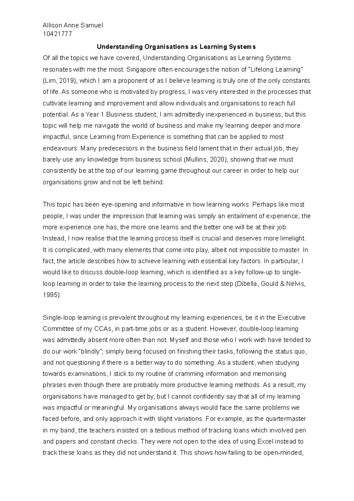 VUCA individual essay - Grade: A+ - Allison Anne Samuel 10421777 ...