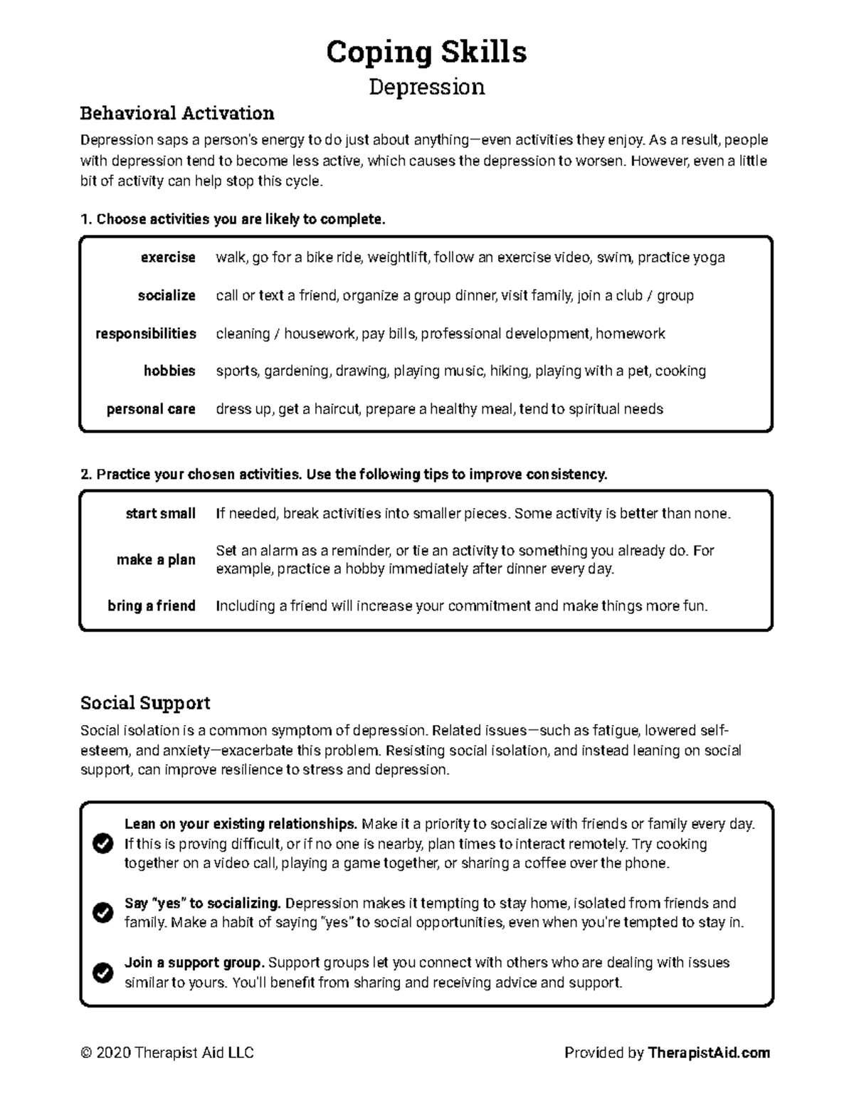 Coping Skills for Depression - Coping Skills Depression © 2020 ...