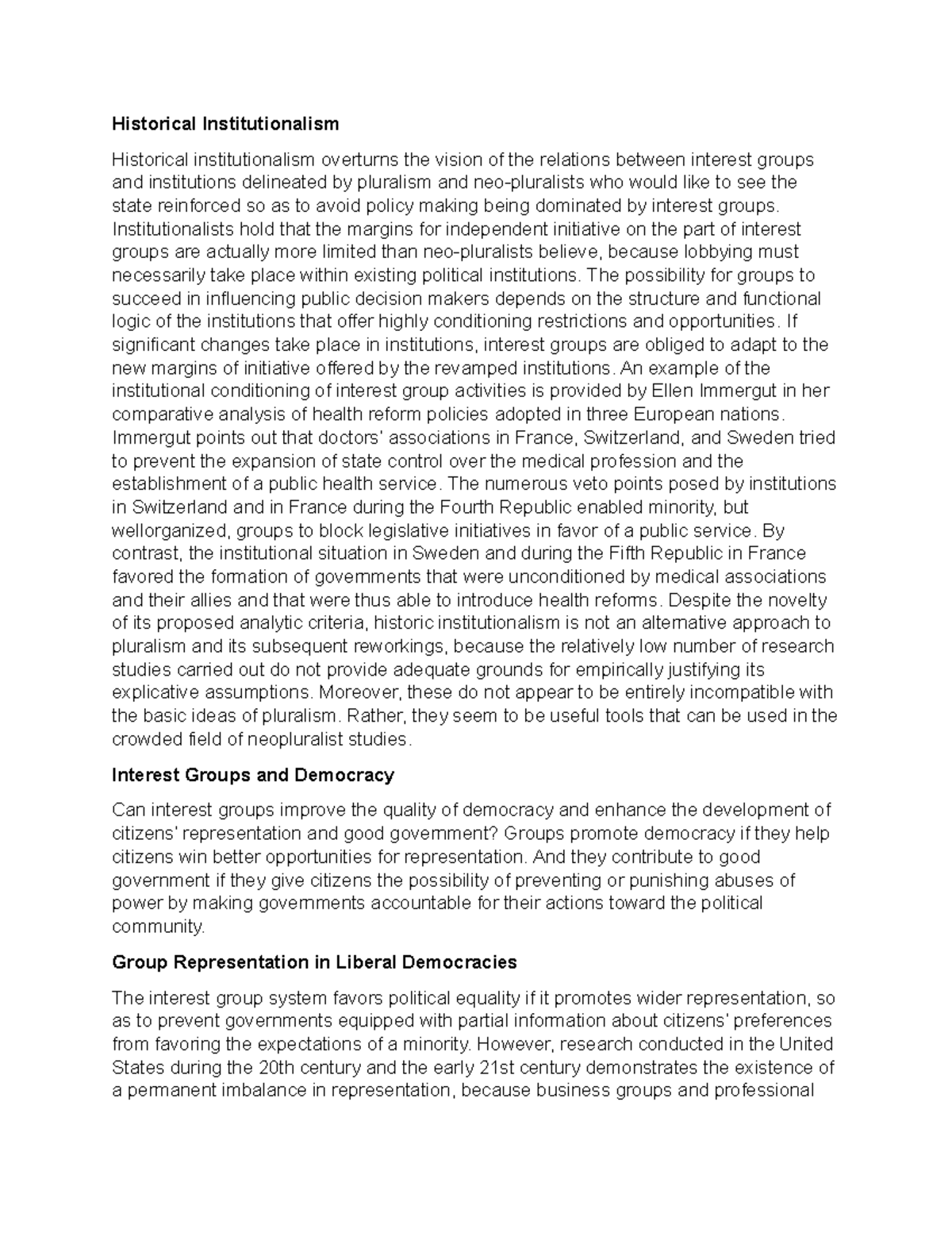 Historical Institutionalism - Historical Institutionalism Historical ...