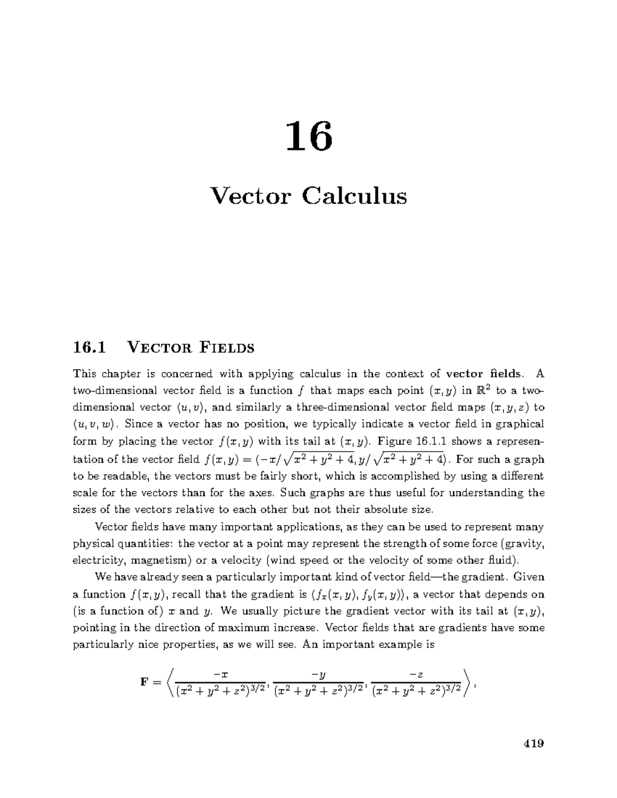 Multivariable 16 Vector Calculus - 16 Vector Calculus 16 Ve tor Fields ...