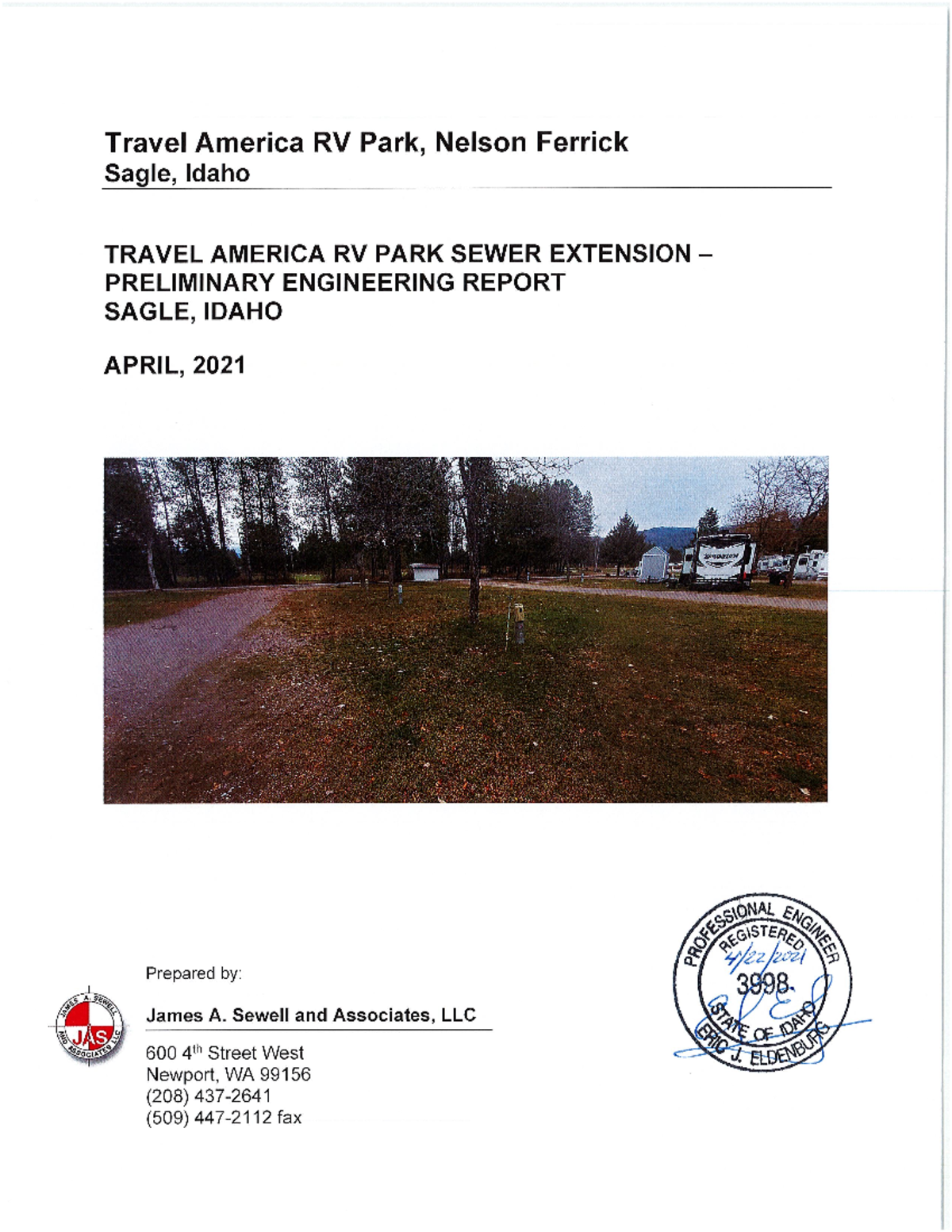 Per - sewell-april 21 - Preliminary Engineering Report on RV Park Large ...