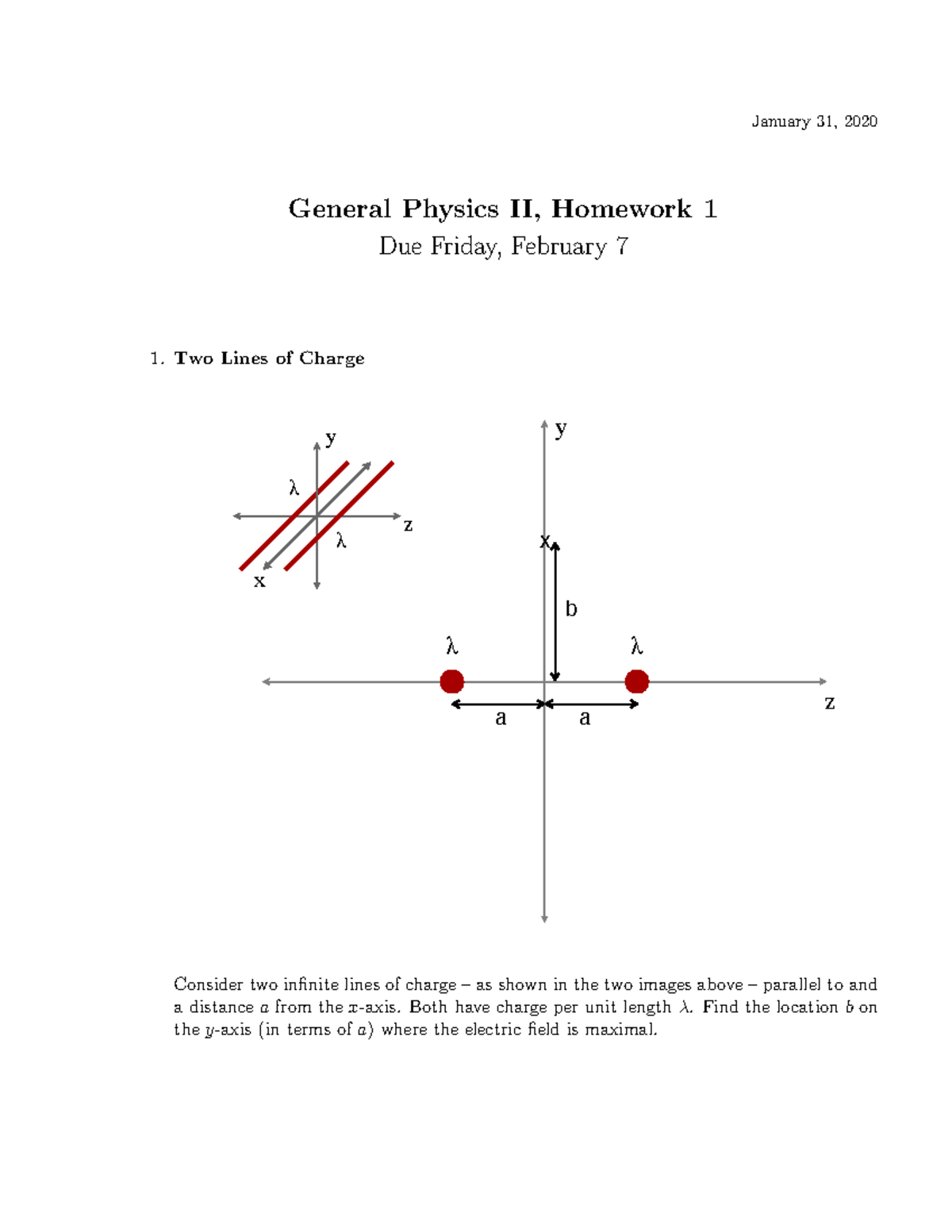 Homework 1 - Prof. Sing - January 31, 2020 General Physics II, Homework ...