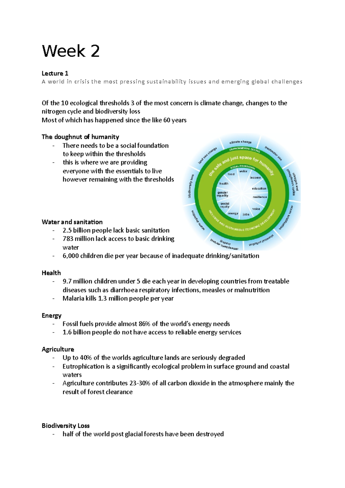 Week 2 - week 2 notes - Week 2 Lecture 1 A world in crisis the most ...