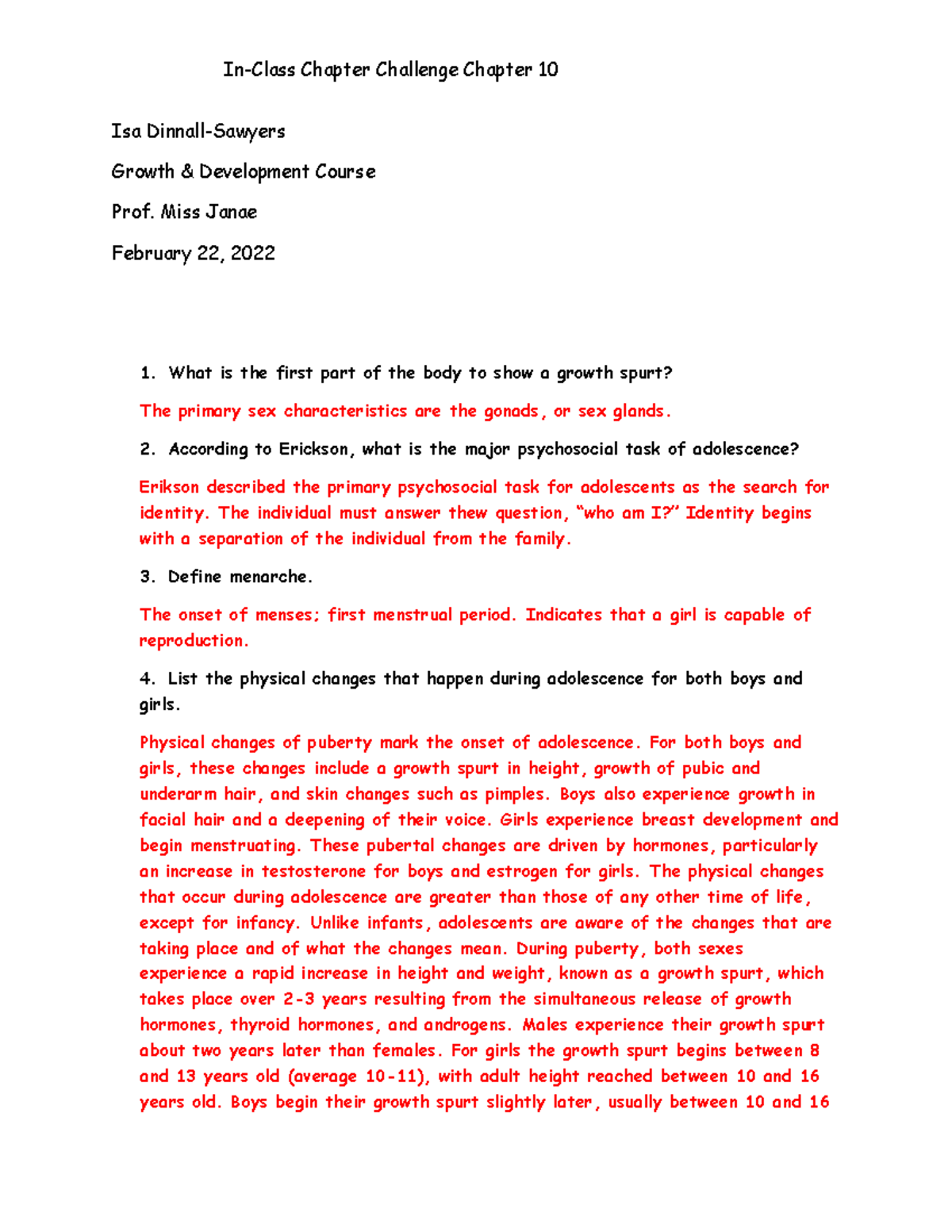 In class Chapter 10 - growth and development - In-Class Chapter ...