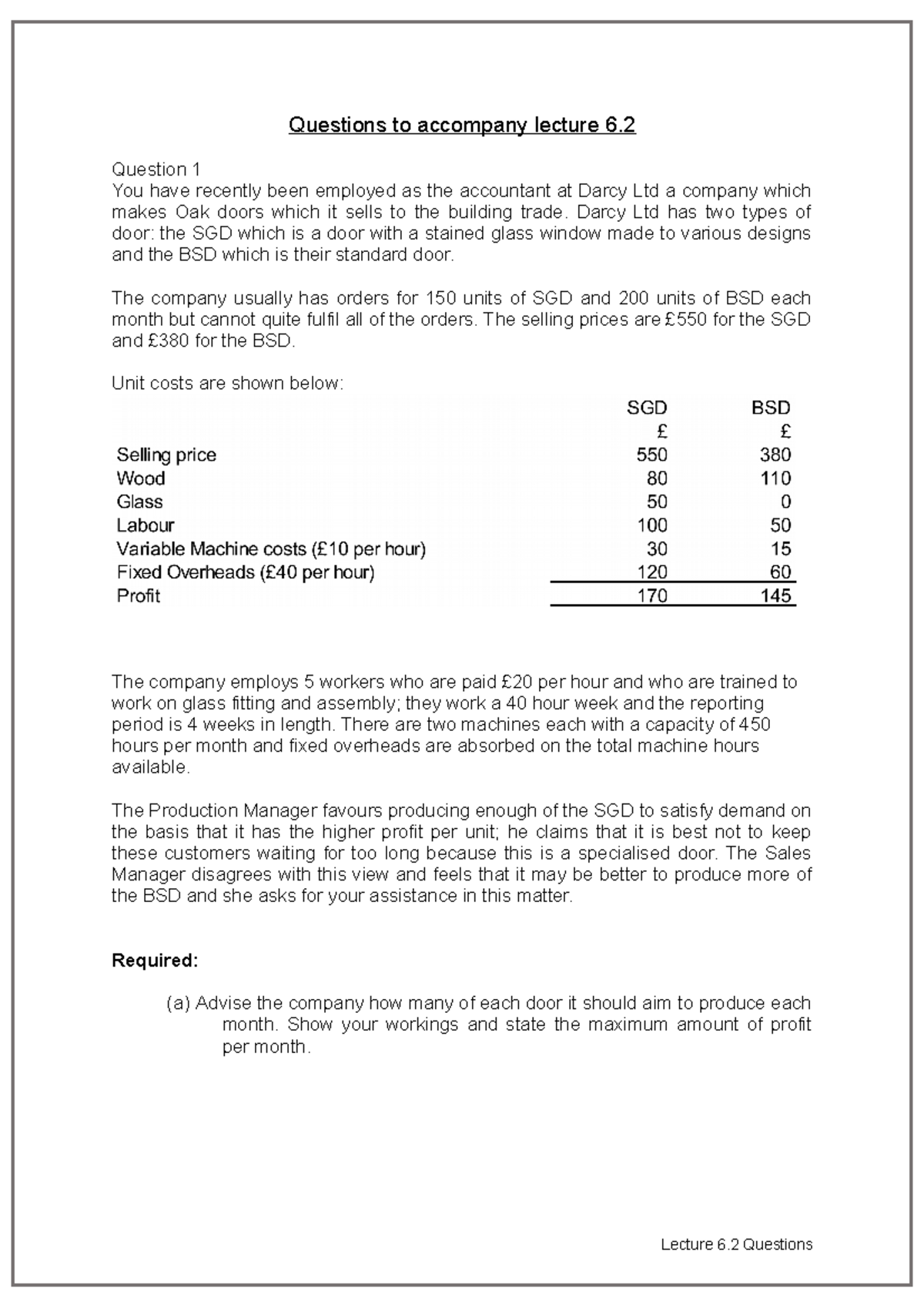 Lecture 6.2 questions - Simple notes - Questions to accompany lecture 6 ...