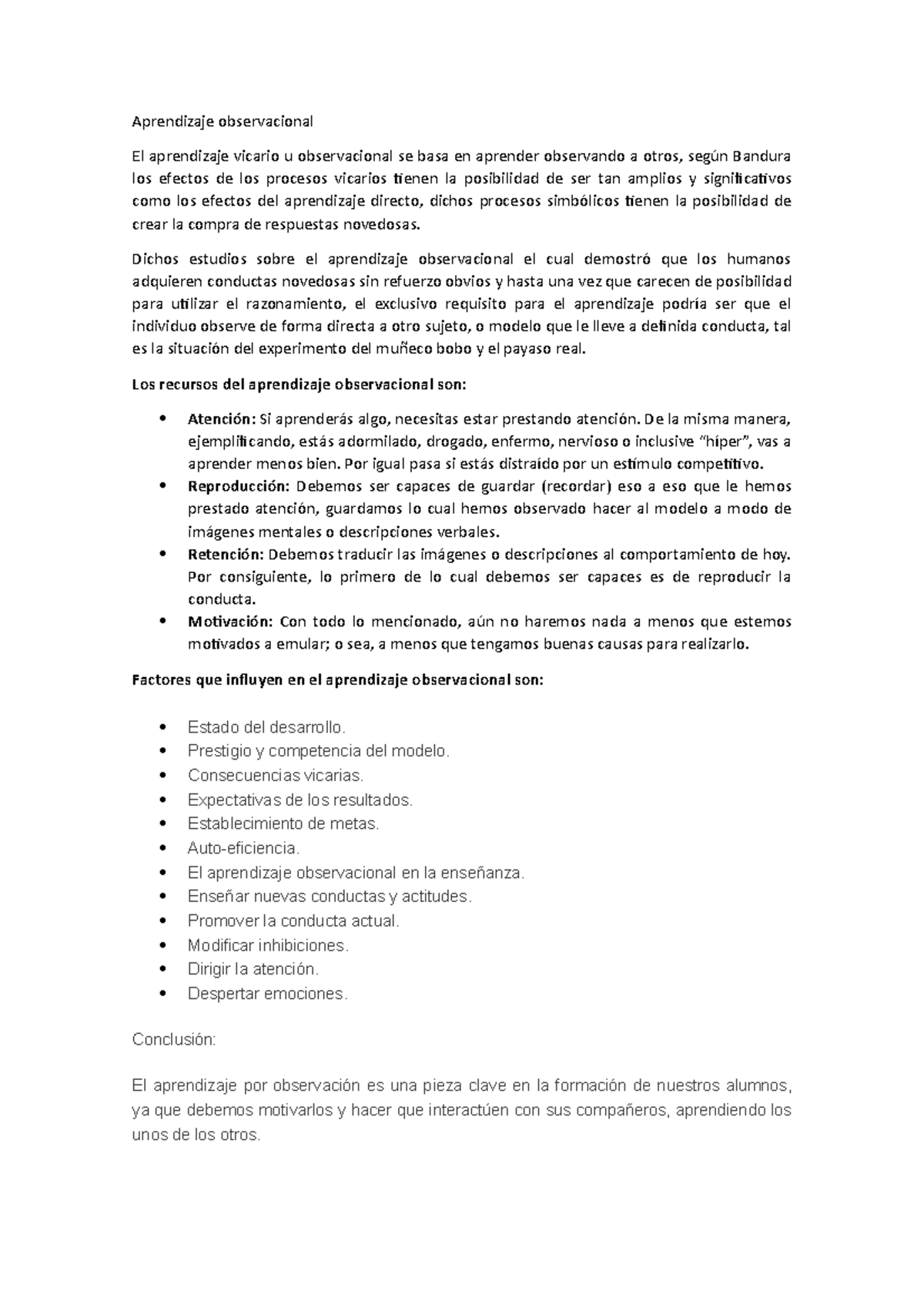 Aprendizaje observacional de psicología - Personalidad - UTP - Studocu