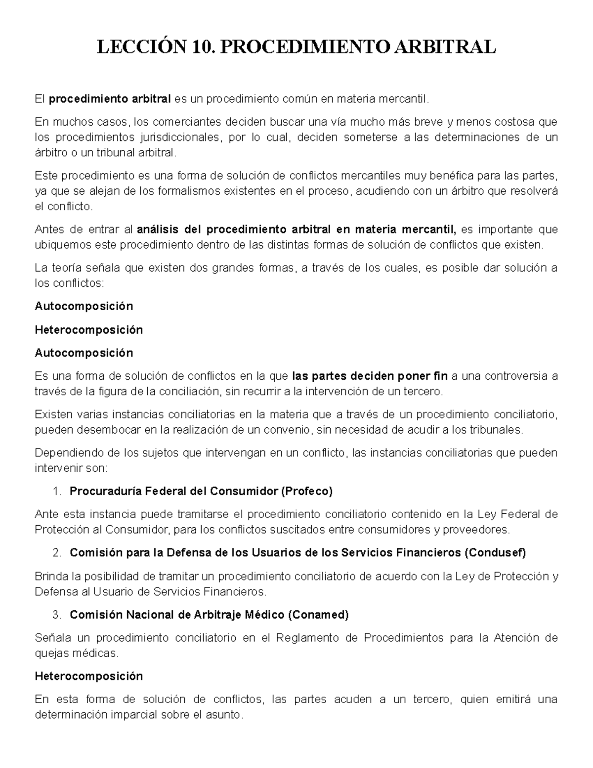 Lección 10. Procedimiento Arbitral - LECCIÓN 10. PROCEDIMIENTO ARBITRAL ...