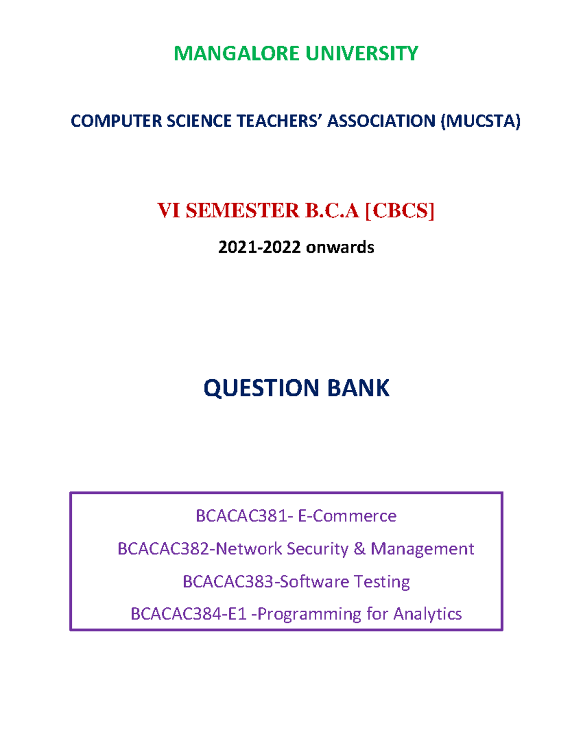 VI SEM BCA CBCS-QB-Final-2 - MANGALORE UNIVERSITY COMPUTER SCIENCE TEACHERS’ ASSOCIATION (MUCSTA ...