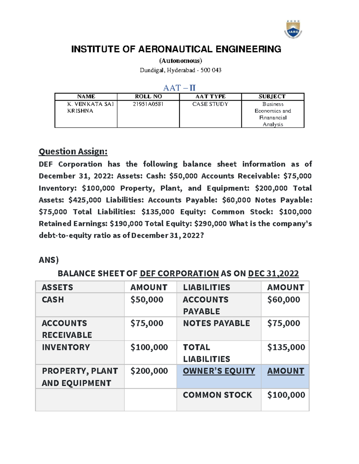 Updat BEFA - INSTITUTE OF AERONAUTICAL ENGINEERING (Autonomous ...