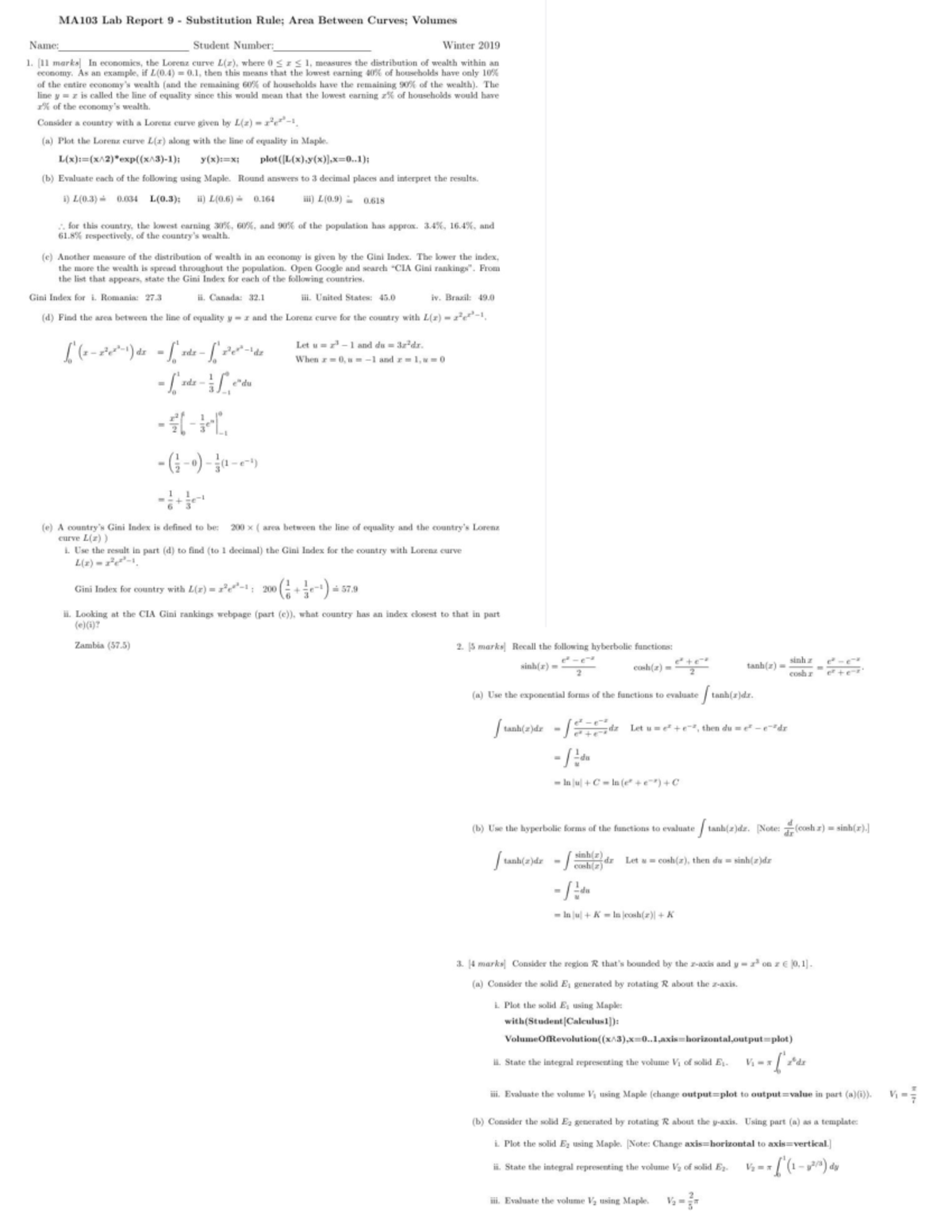Lab9 Previous Labs - lab - MA103 - Studocu