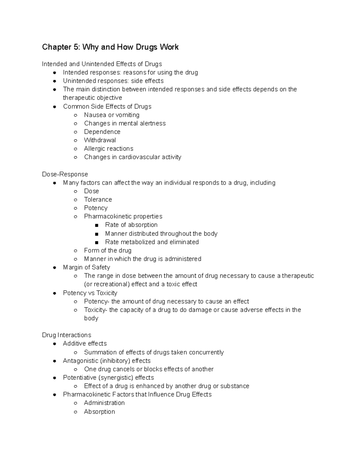 Ch 5 - Chapter 5 Notes: Why and How Drugs Work - Chapter 5: Why and How ...