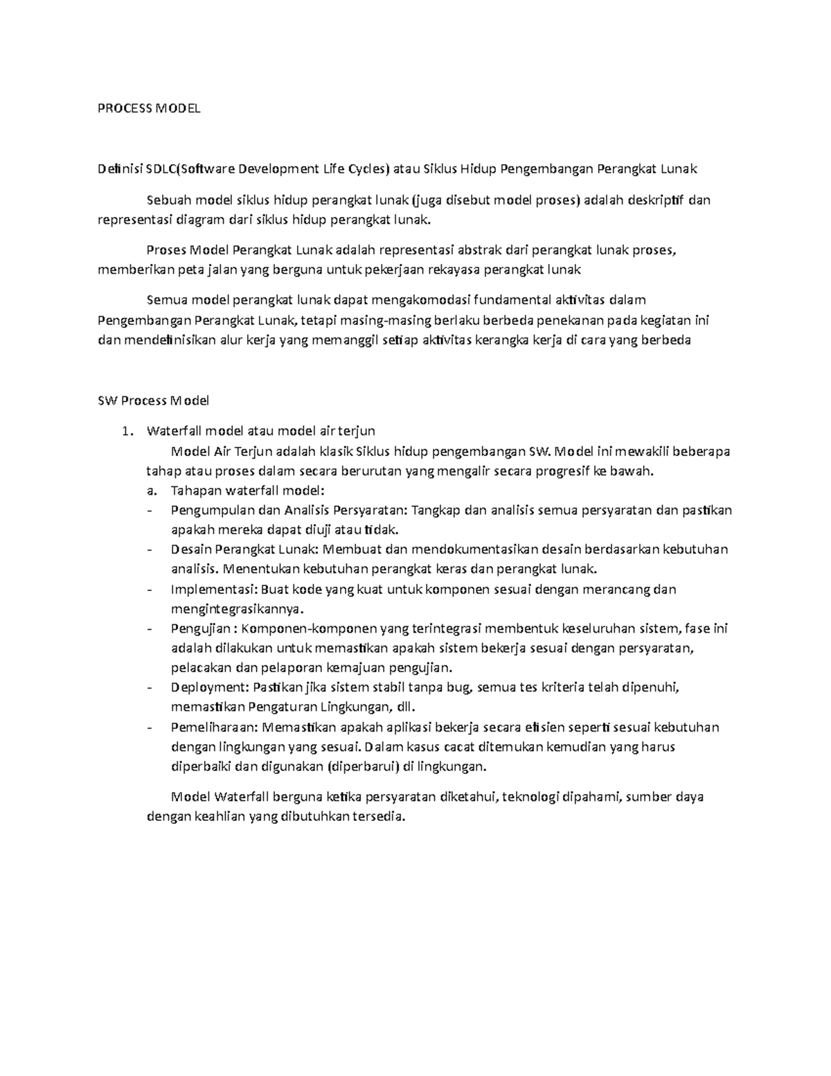 Process Model RPL - PROCESS MODEL Definisi SDLC(Software Development ...
