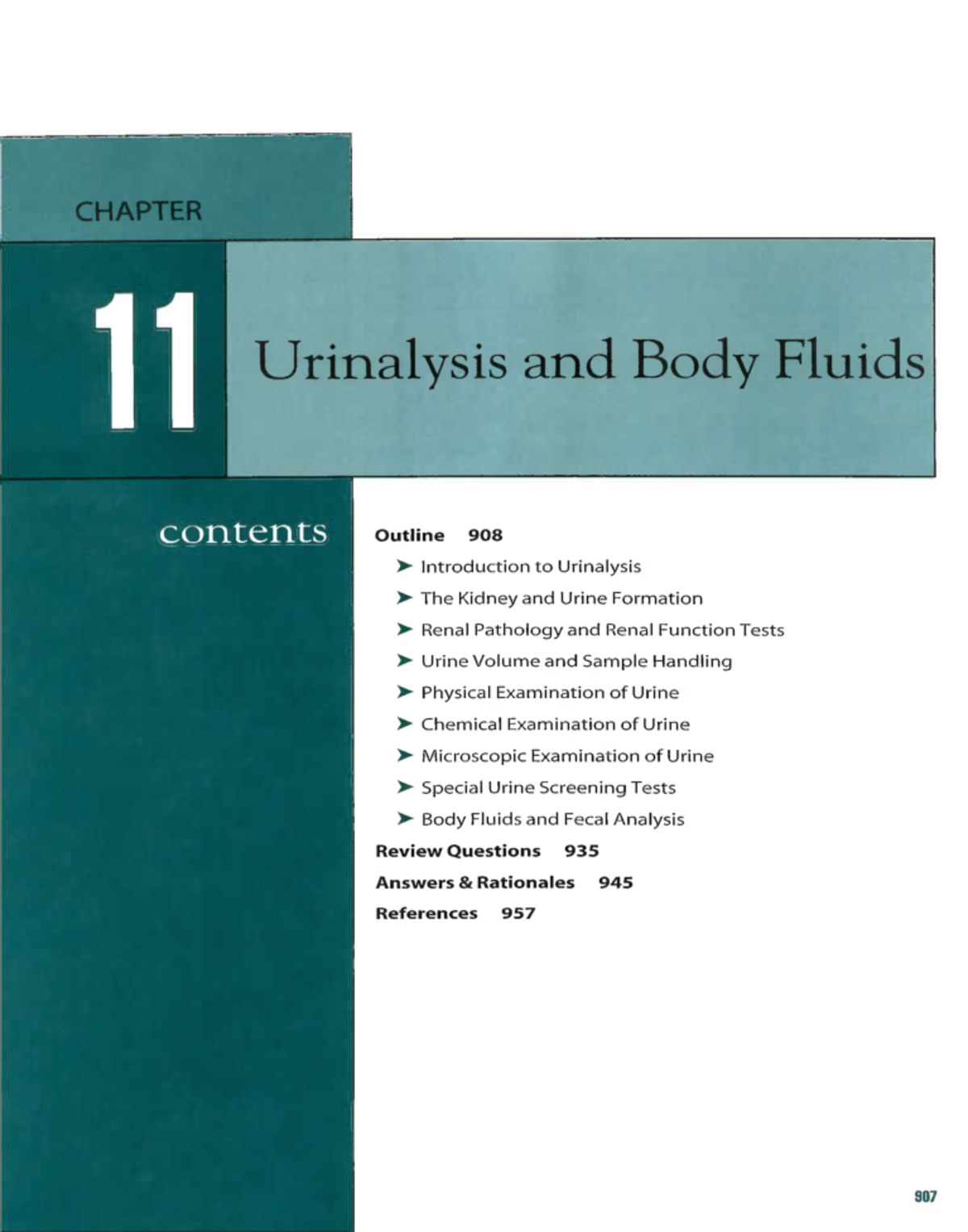 Ciulla-4th-ed - CHAPTER Urinalysis and Body Fluids Outline 908 ...