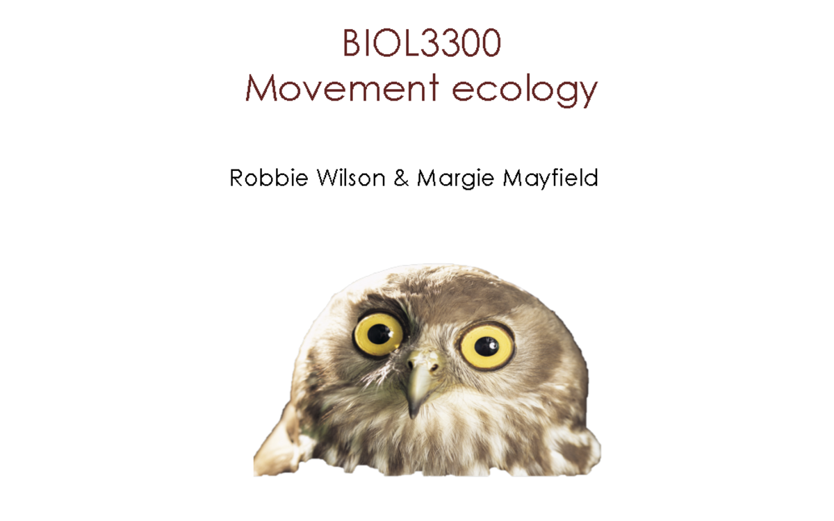 BIOL3300-Movement Lecturenotes - BIOL Movement ecology Robbie Wilson ...