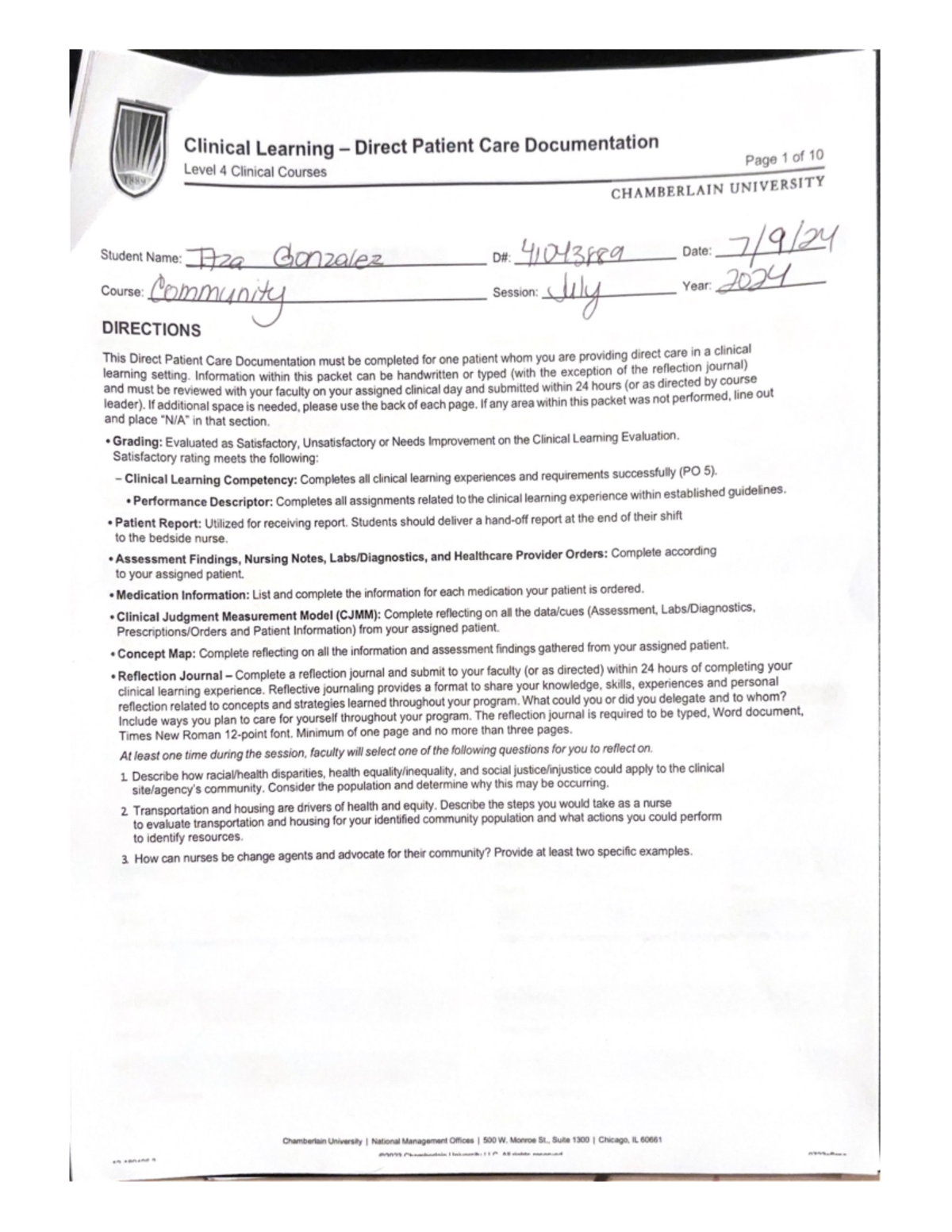 Community Pcd1 - pcd - Clinical Learning Direct Patient Care ...