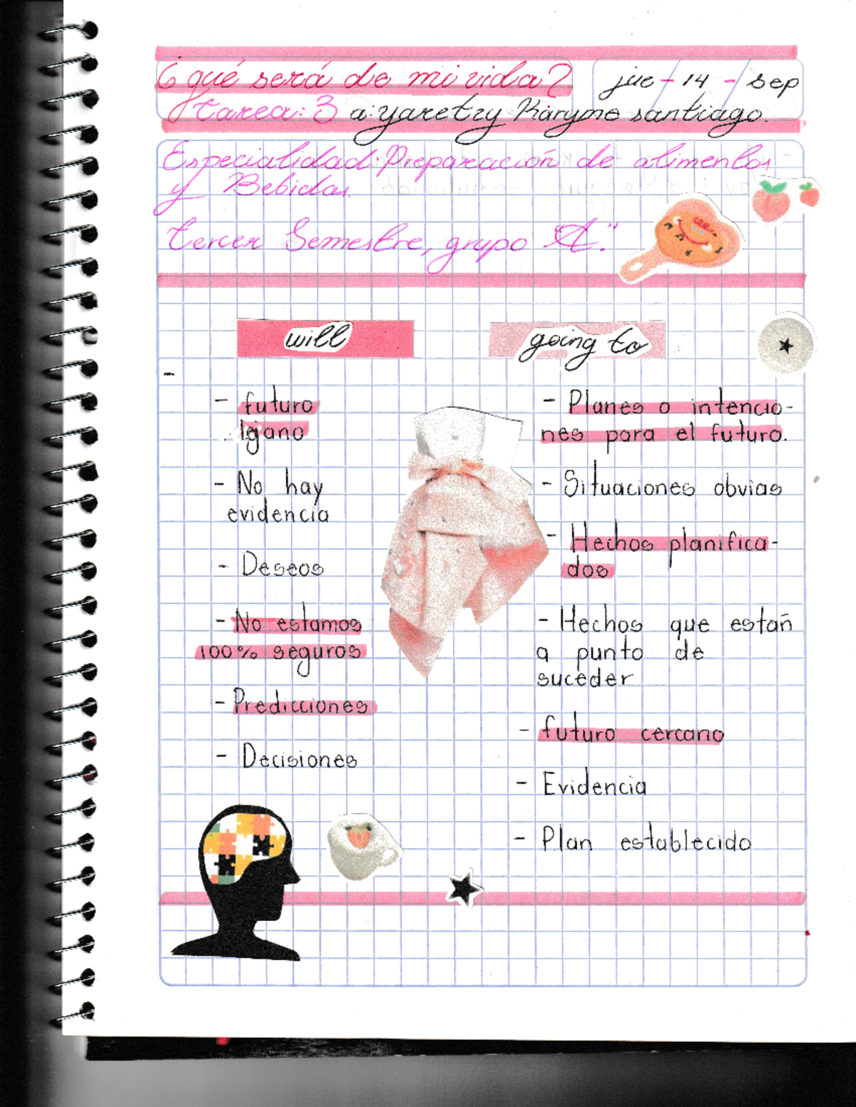 Proyecto de vida en inglés, uso de will y going to - Ingles - Studocu