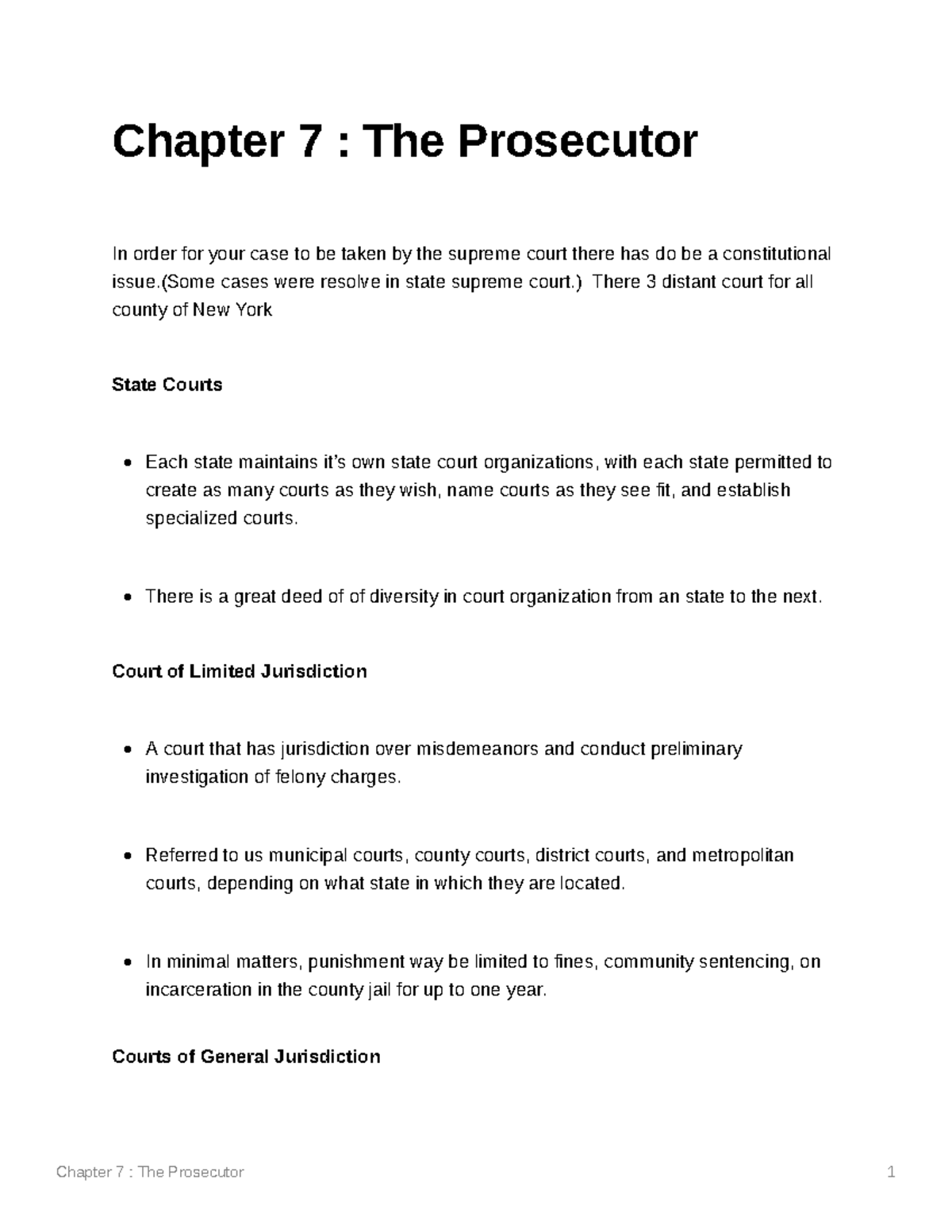 Chapter 7 The Prosecutor - Chapter 7 : The Prosecutor In order for your ...