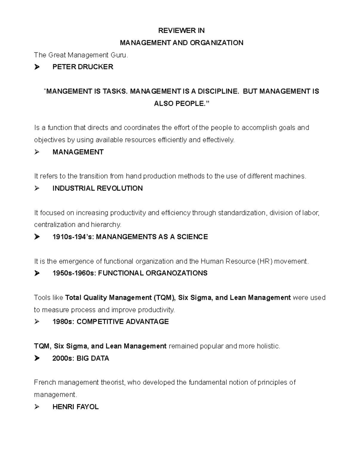 Management AND Organization - REVIEWER IN MANAGEMENT AND ORGANIZATION ...