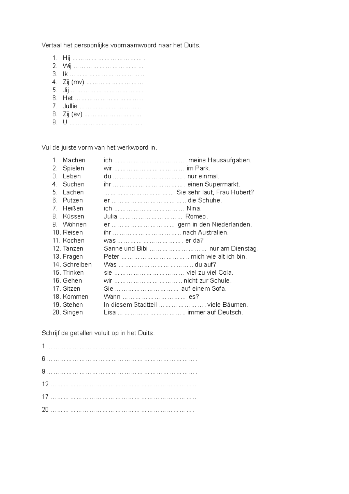 Vraagwoorden Duits Oefenen | Duitse grammatica online oefeningen – KHBBW