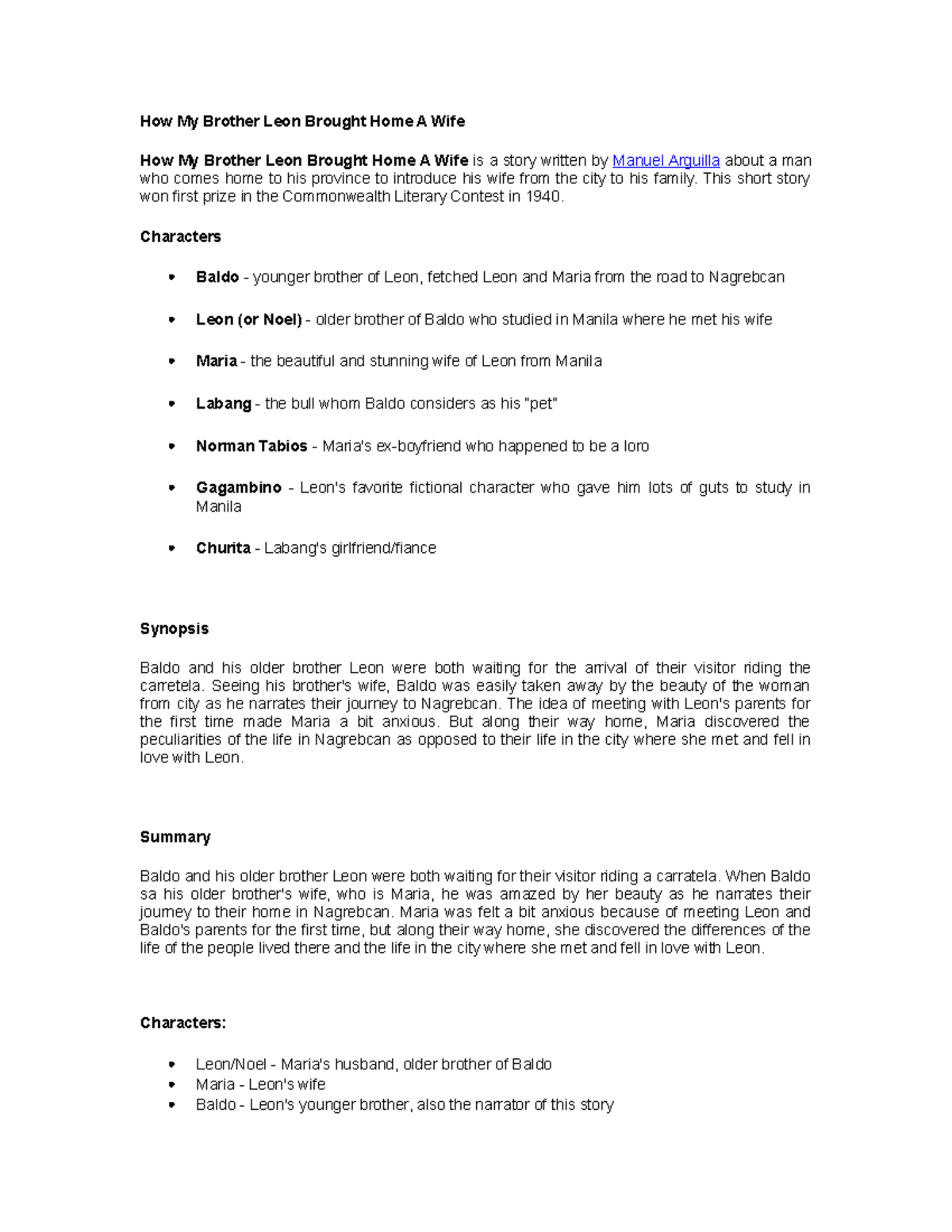 Pdfcoffee - How My Brother Leon Brought Home A Wife How My Brother Leon ...