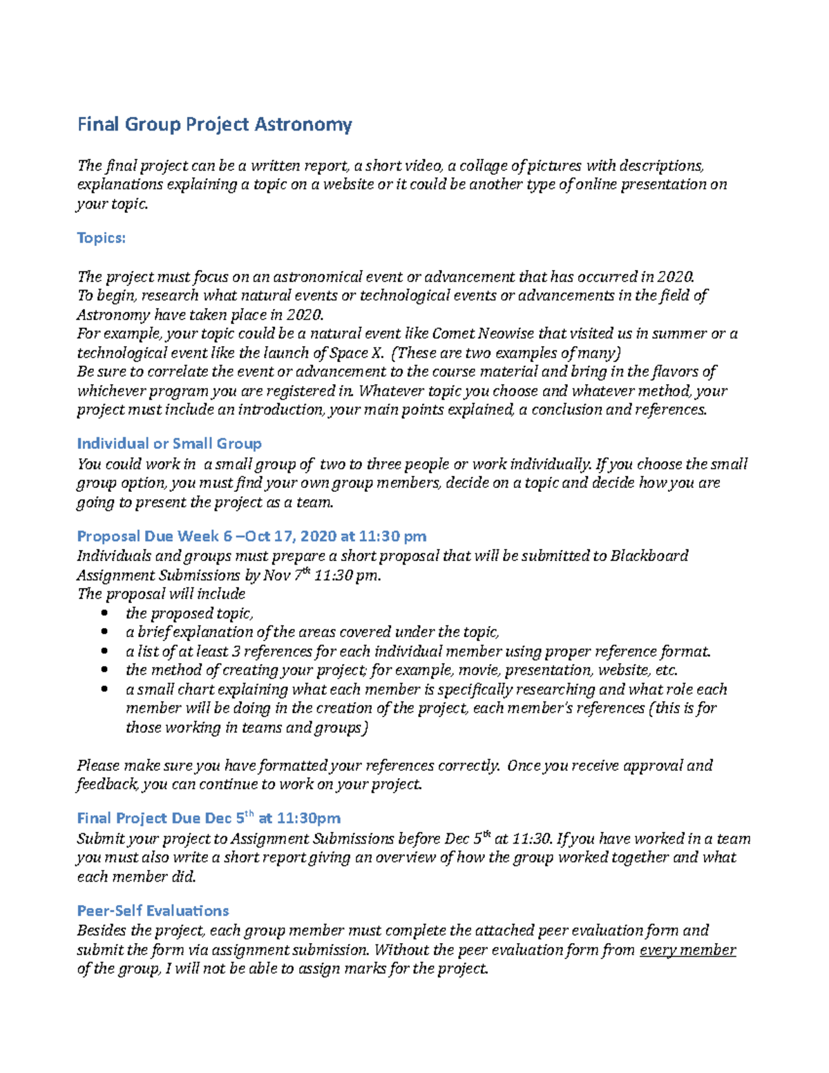 AStronomy Final Group Project 2020 - Final Group Project Astronomy The ...