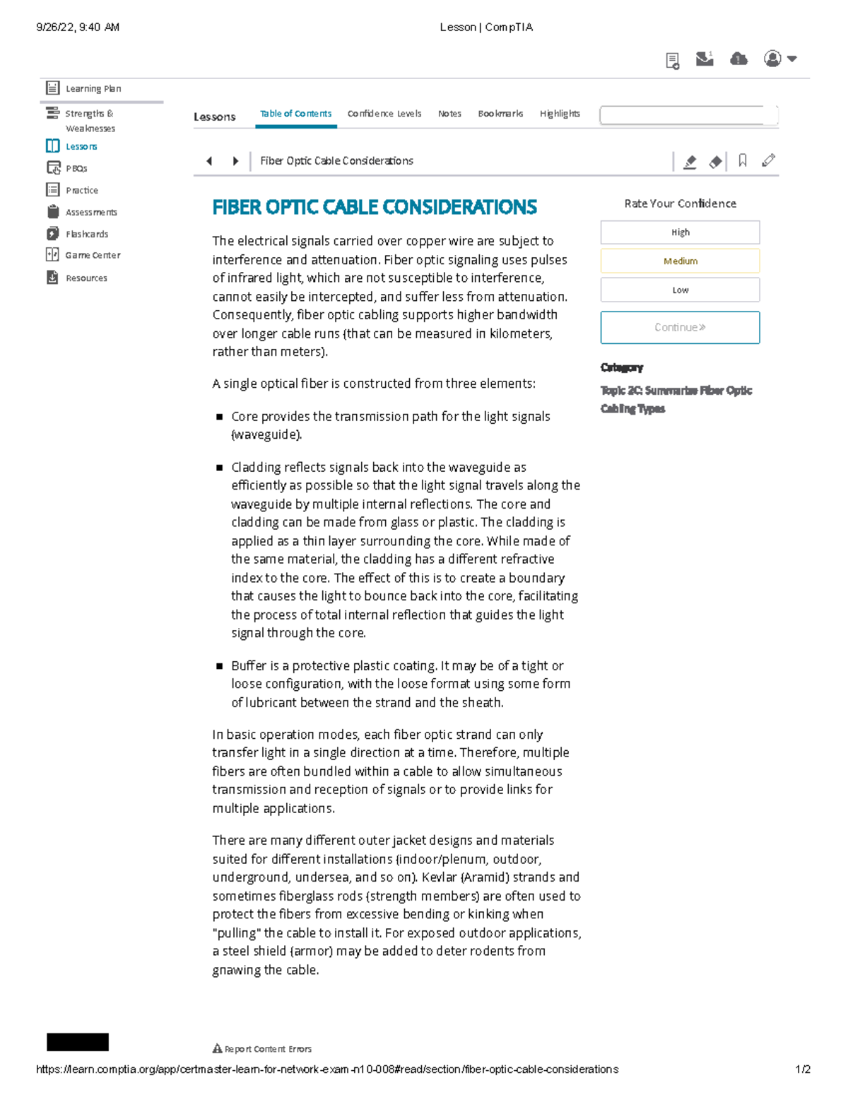 Lesson 2-17 - CompTia Network+ Ebook Chapter 2 - 9/26/22, 9:40 AM ...