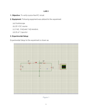 LAB 1 - Oscilloscope and Function Generator in Proteus - LAB 1 Objective: To measure the ...