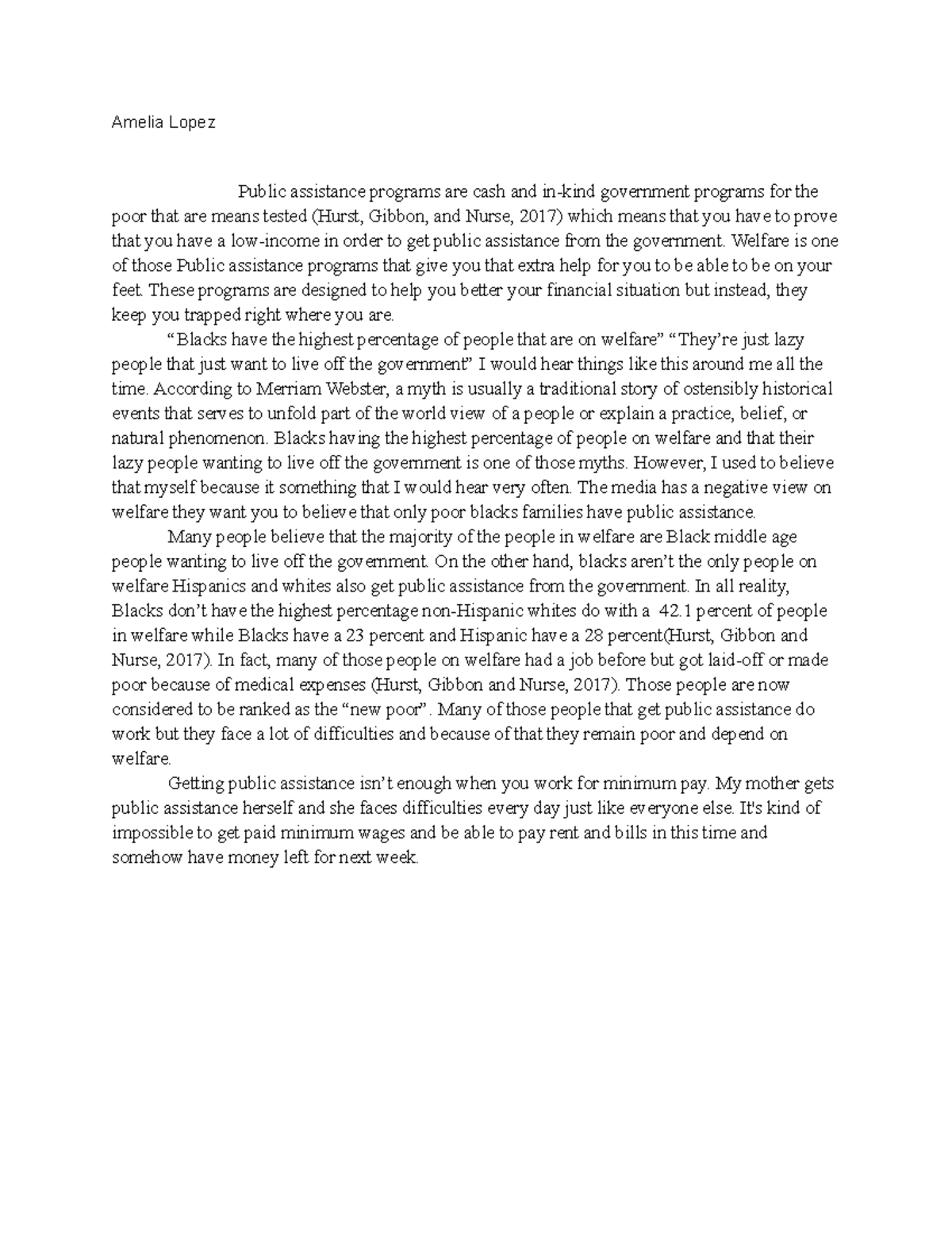 Public assistance programs - Amelia Lopez Public assistance programs ...